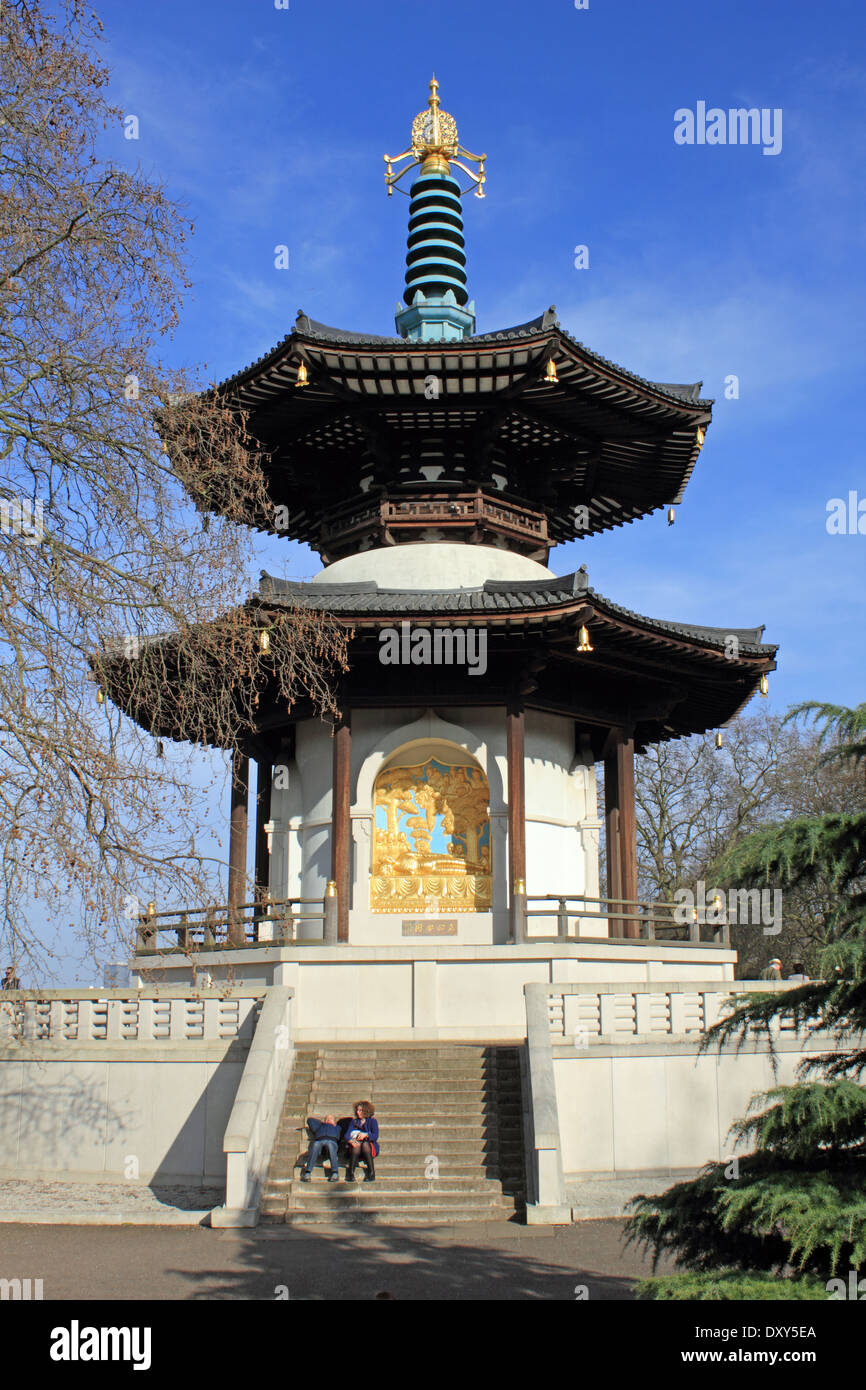 Peace Pagoda on the Embankment next to Battersea Park, London, SW11 4NJ ...