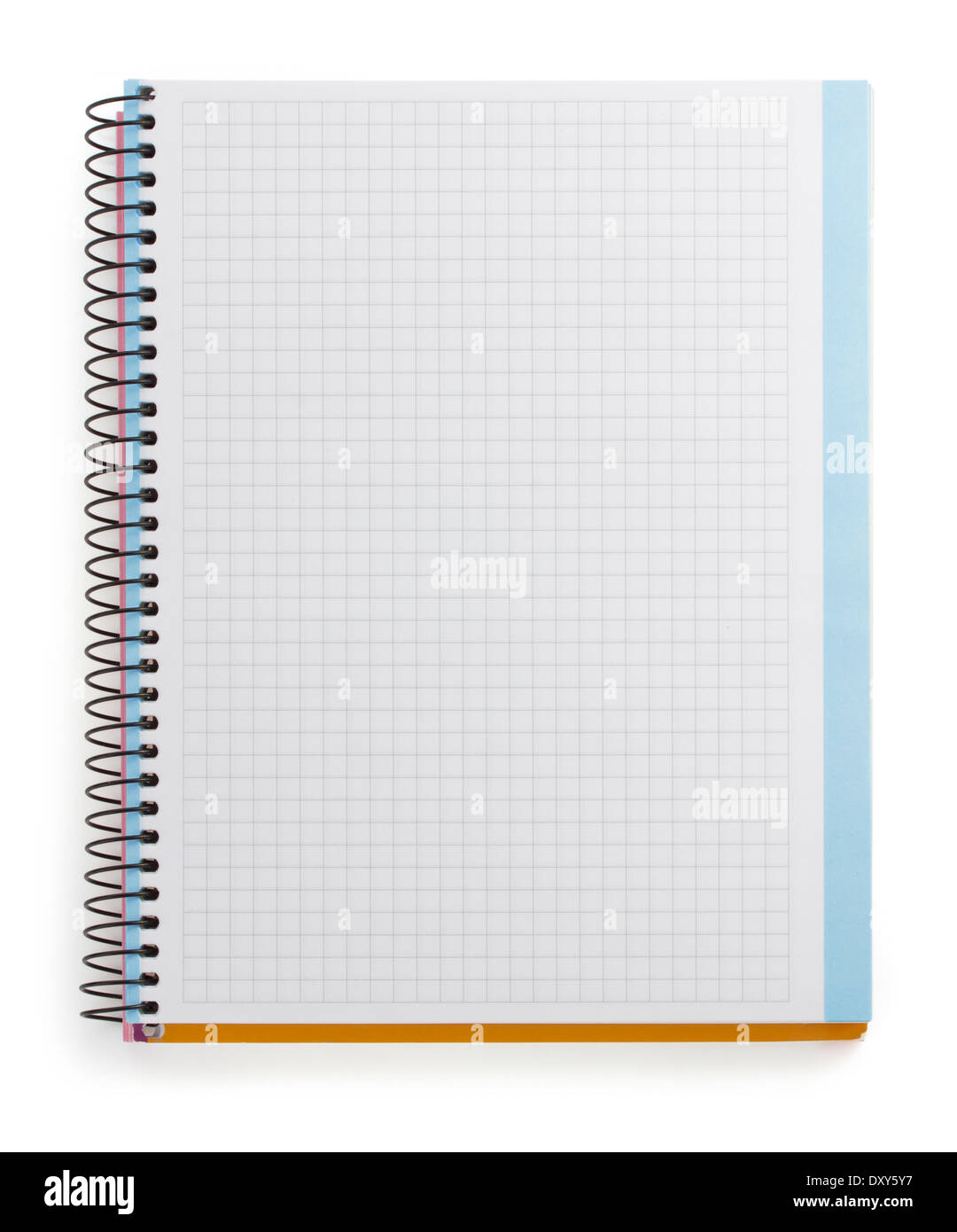 checked notebook isolated on white background Stock Photo - Alamy