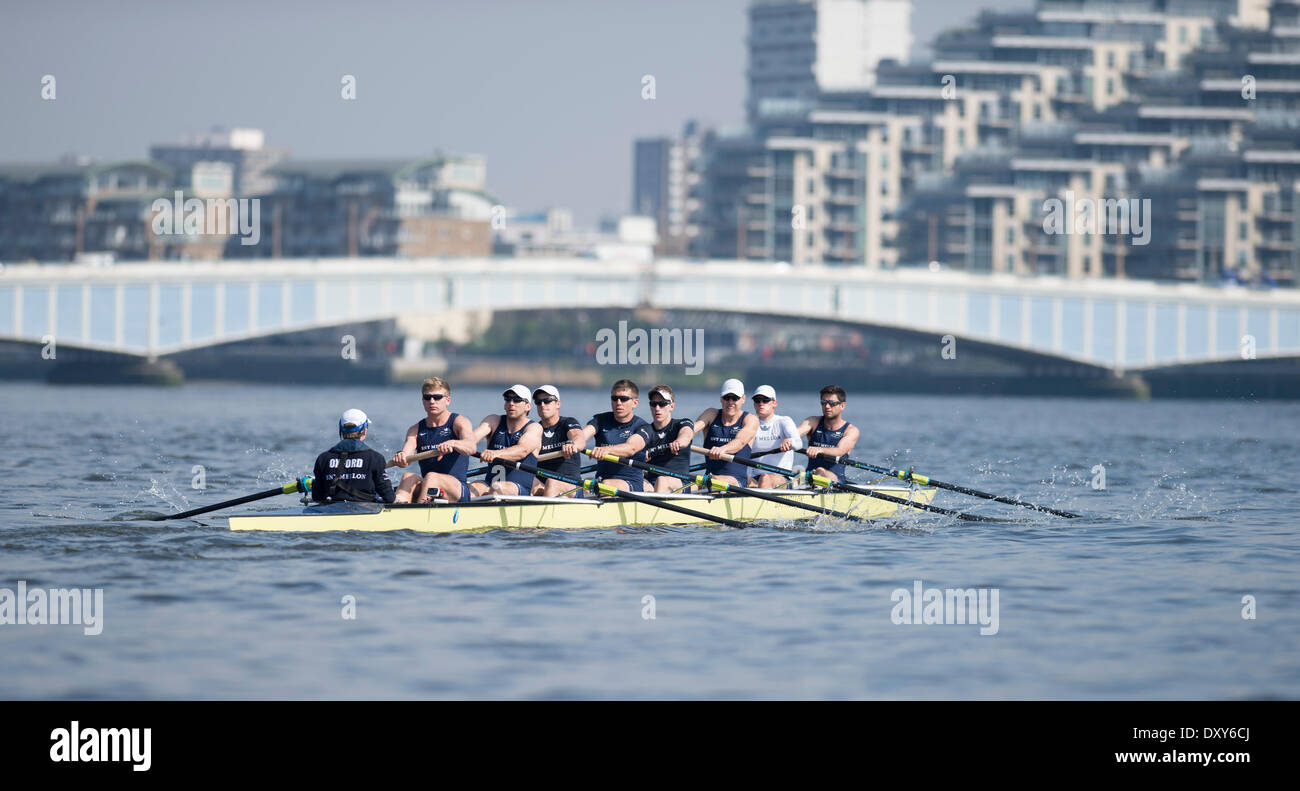 London, UK. 1st April 2014. Practice Outings by the Oxford & Cambridge ...