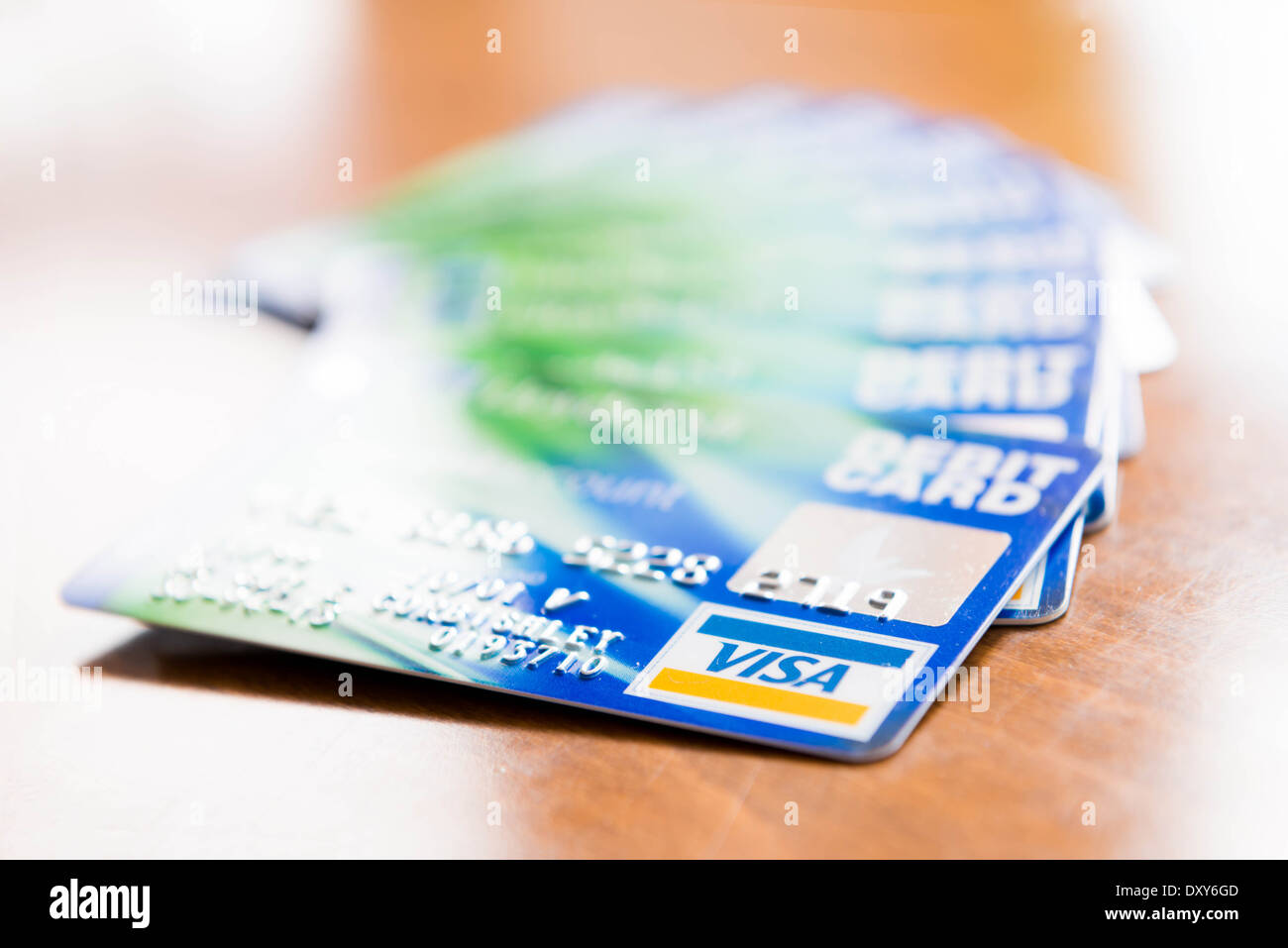 Visa debit bank cards Stock Photo - Alamy