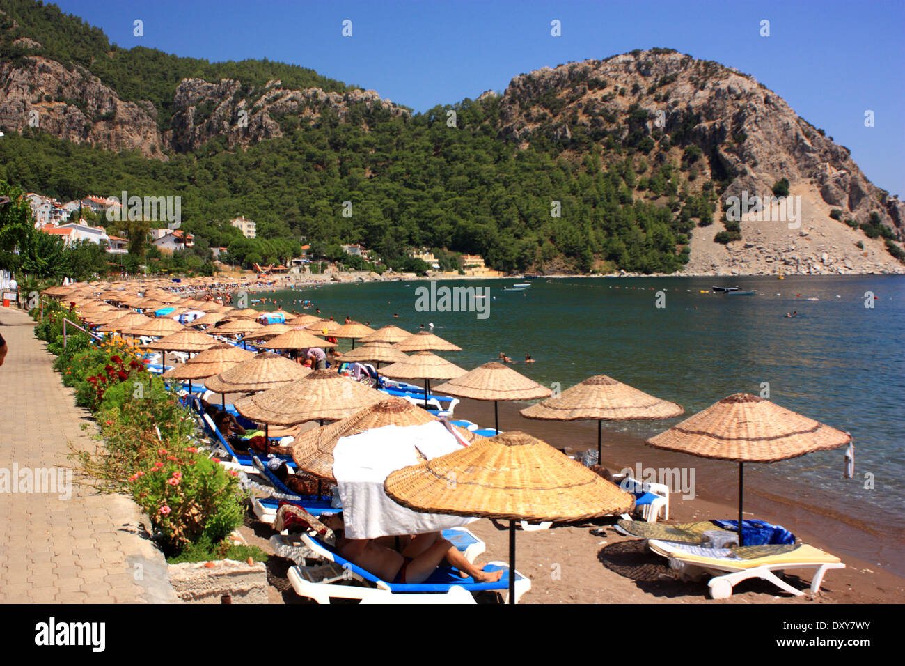 the beach resort at the Turkish coastal town of Torunc Stock Photo - Alamy