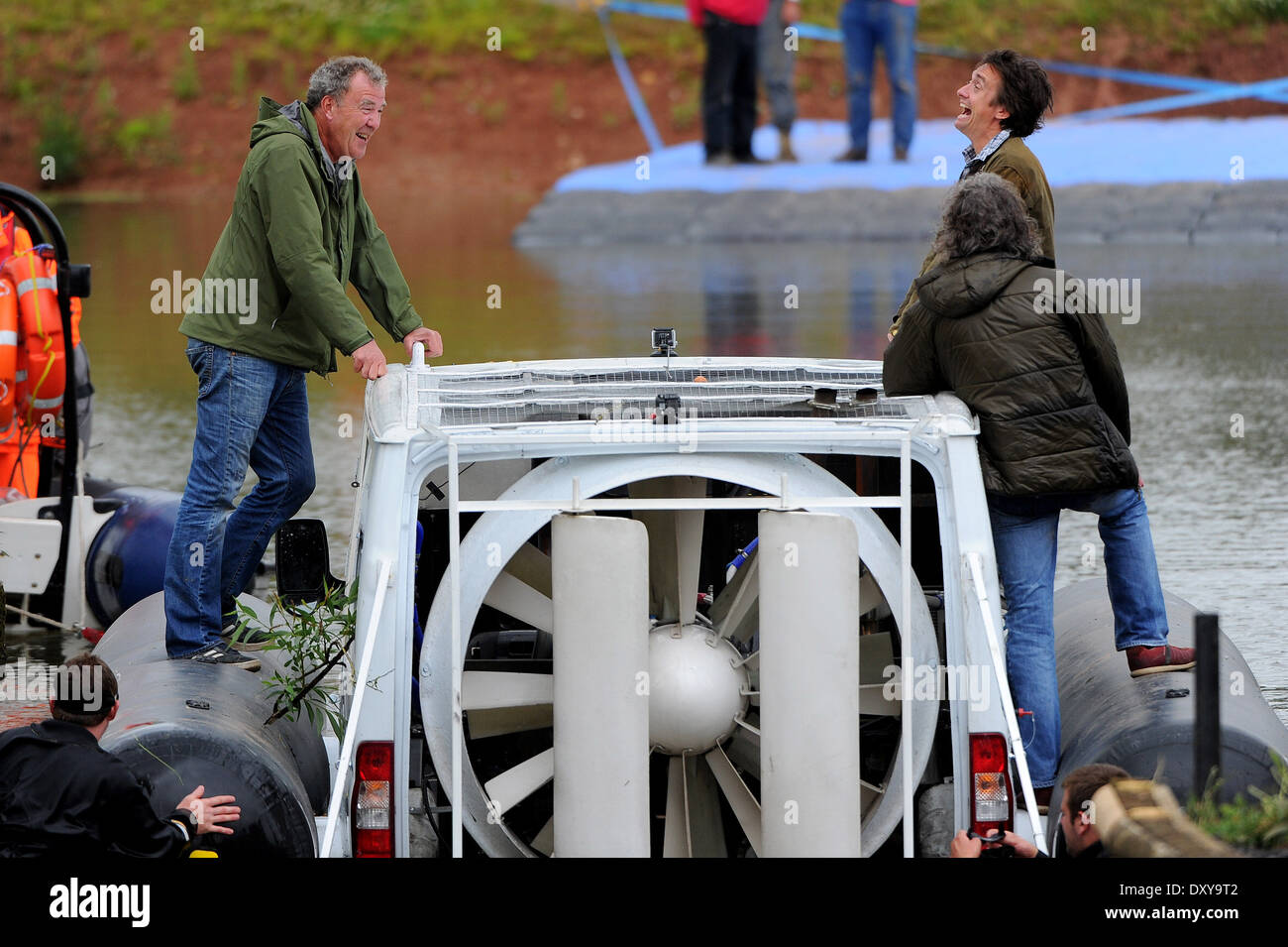 BBC Top Gear presenters Jeremy Clarkson, Richard Hammond and James May ...