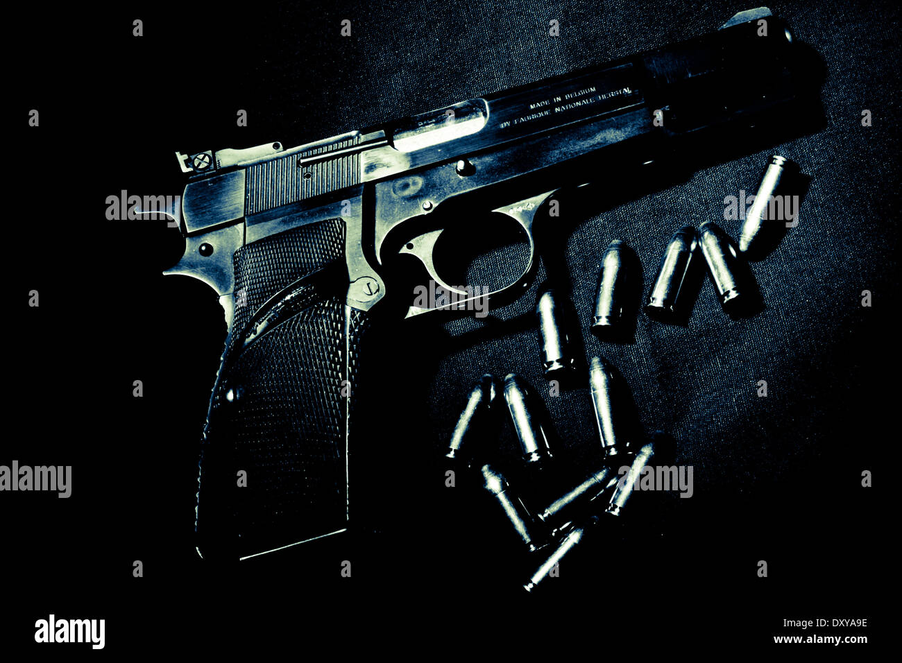 9mm Browning Hi-Power Handgun Stock Photo - Alamy
