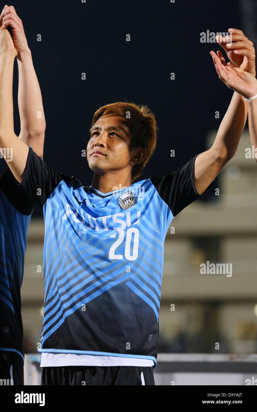 Kawasaki Todoroki Stadium, Kanagawa, Japan. 1st Apr, 2014. Junichi ...