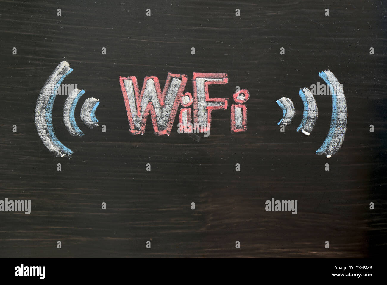 Chalk drawing of WIFI on a blackboard Stock Photo - Alamy