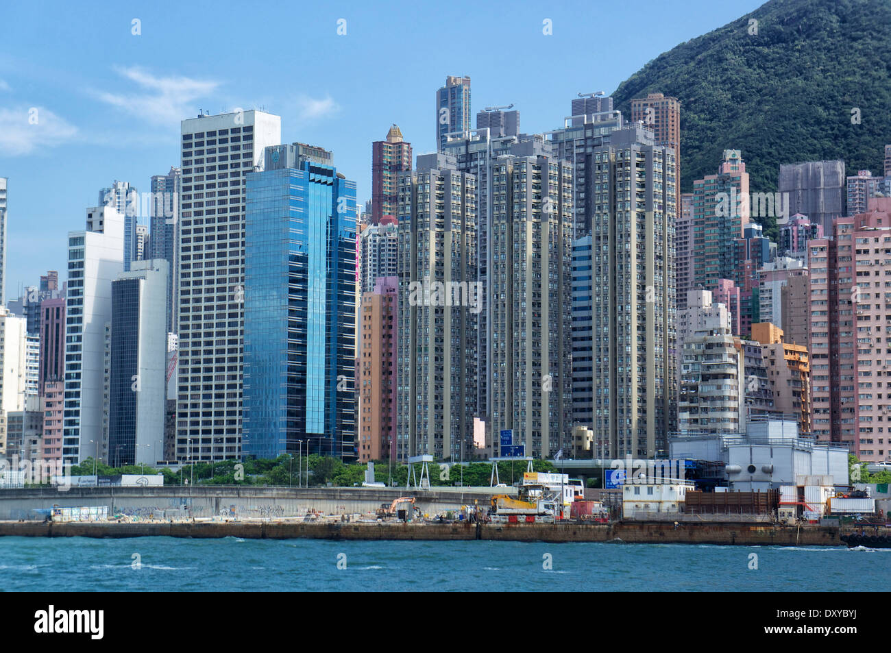 Hong Kong Island skyline viewed from the sea Stock Photo - Alamy