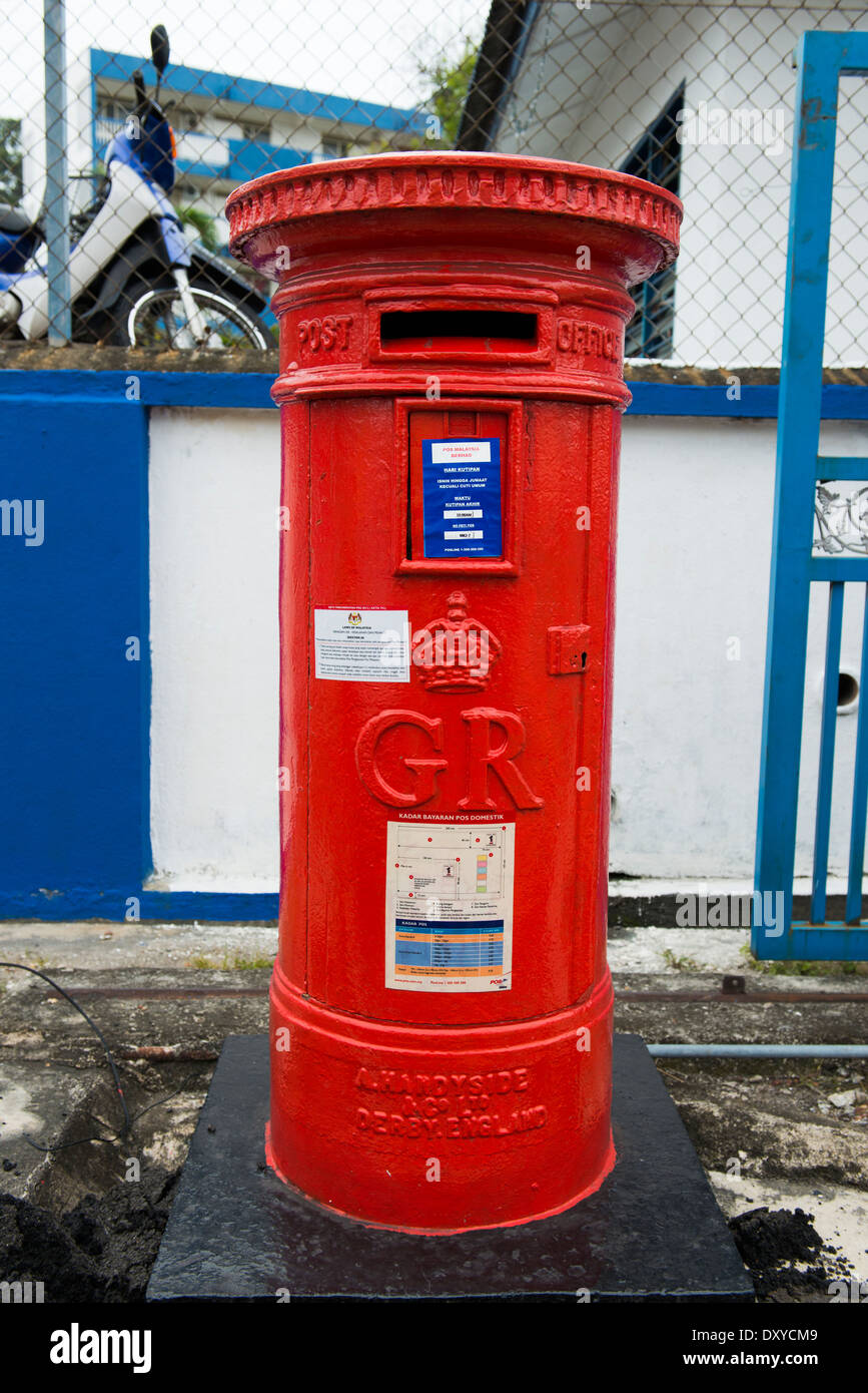 An old British mailbox used by the Malaysian postal service Stock Photo ...
