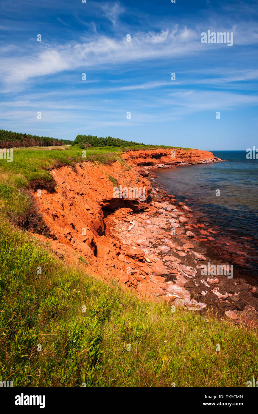 Red cliffs of Prince Edward Island Atlantic coast in Green Gables Shore ...
