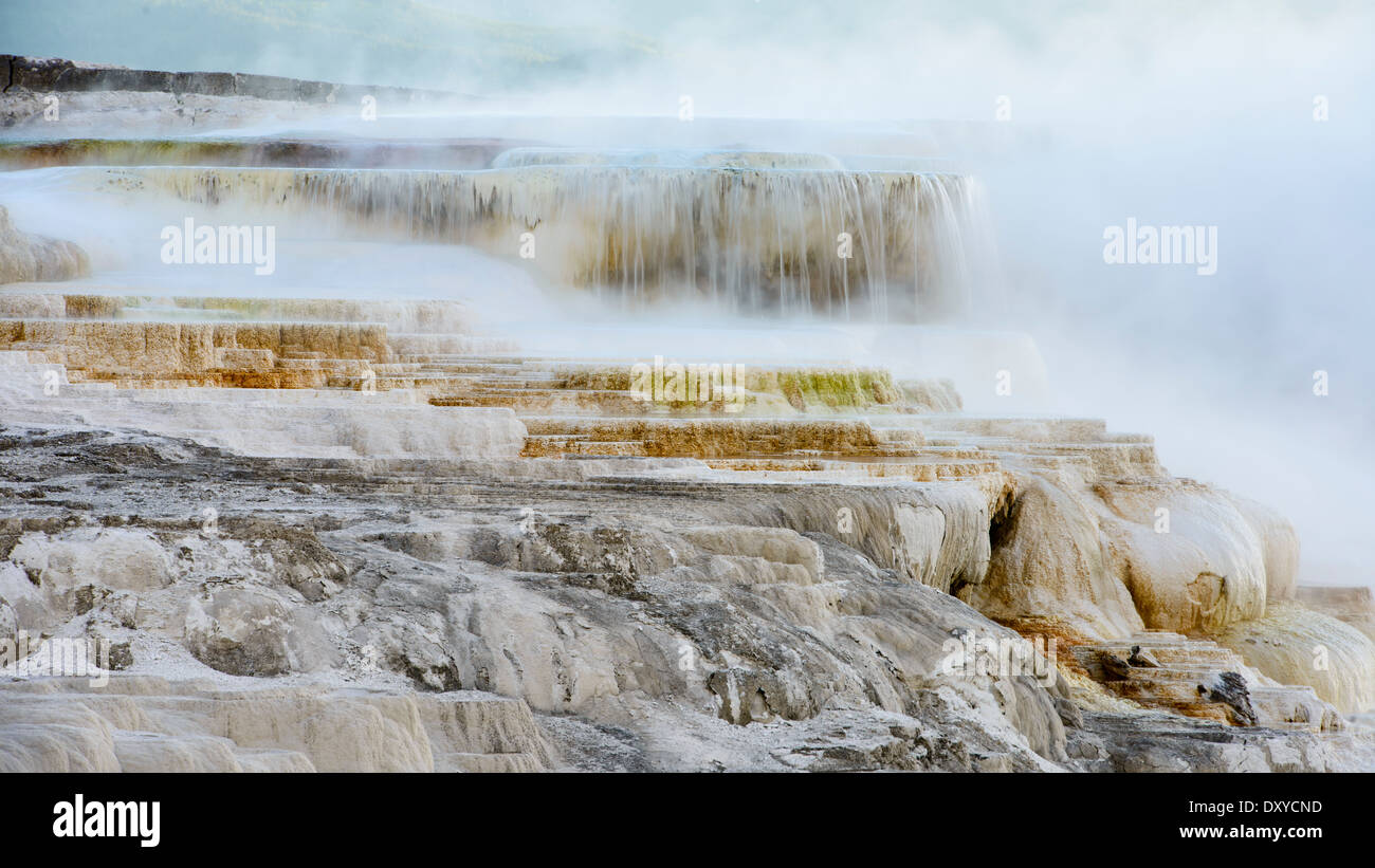 Mammoth hot Spring terraces at Yellowstone National Park Stock Photo ...