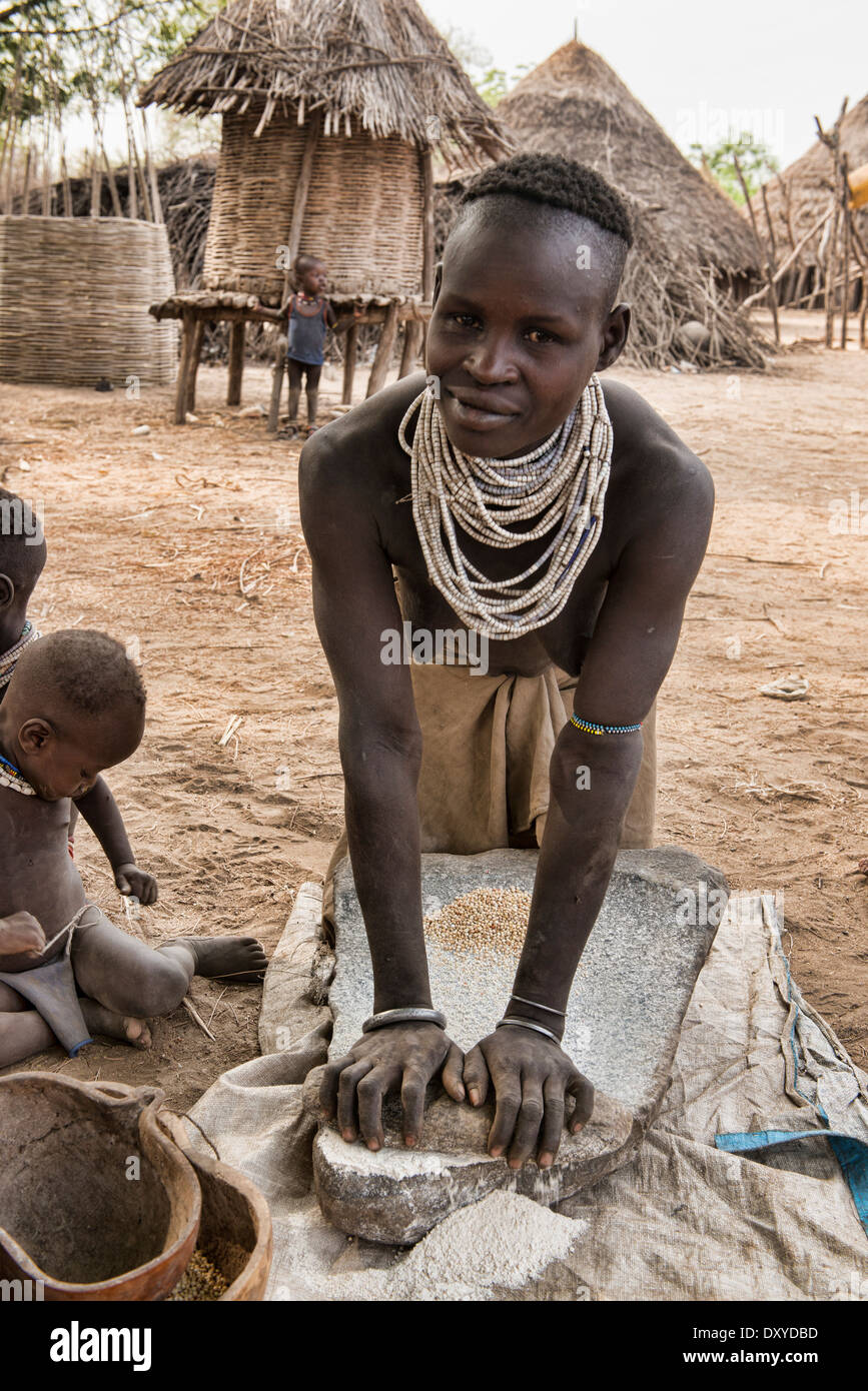 Grinding maize hi-res stock photography and images - Alamy