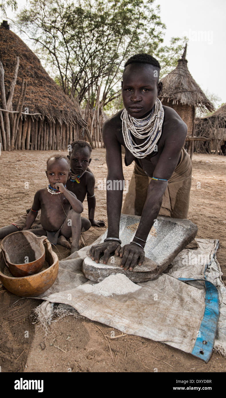 Grinding maize hi-res stock photography and images - Alamy