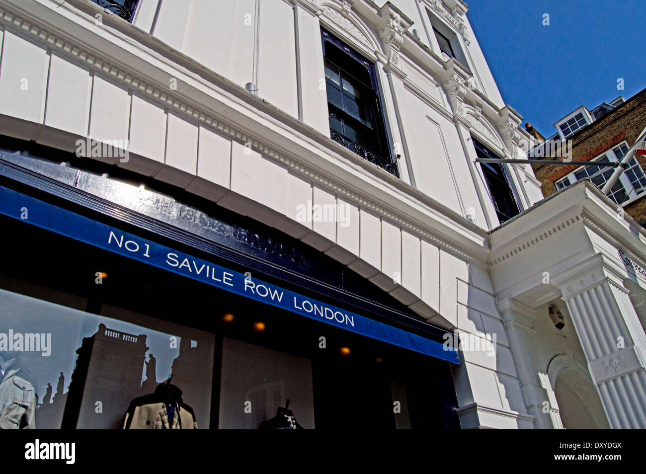 View of Savile Row known for its traditional bespoke tailoring for men ...