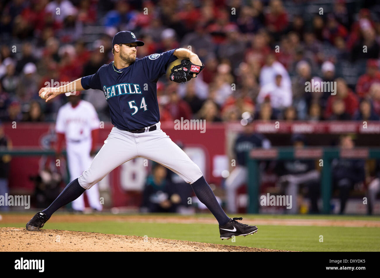 Anaheim, CA, USA. 1st Apr, 2014. Seattle Mariners relief pitcher Tom ...