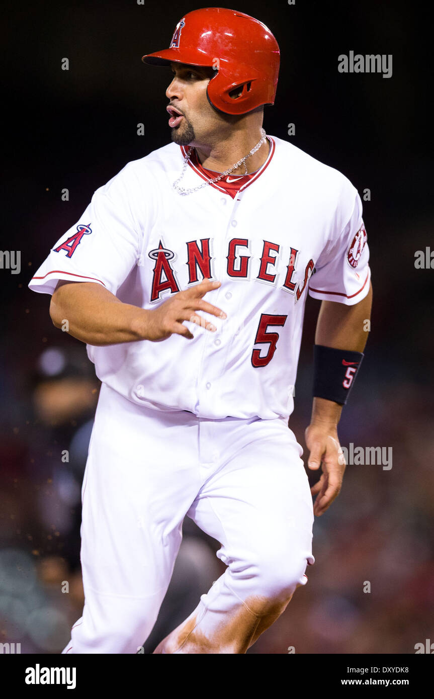 Anaheim, CA, USA. 1st Apr, 2014. Los Angeles Angels first baseman ...