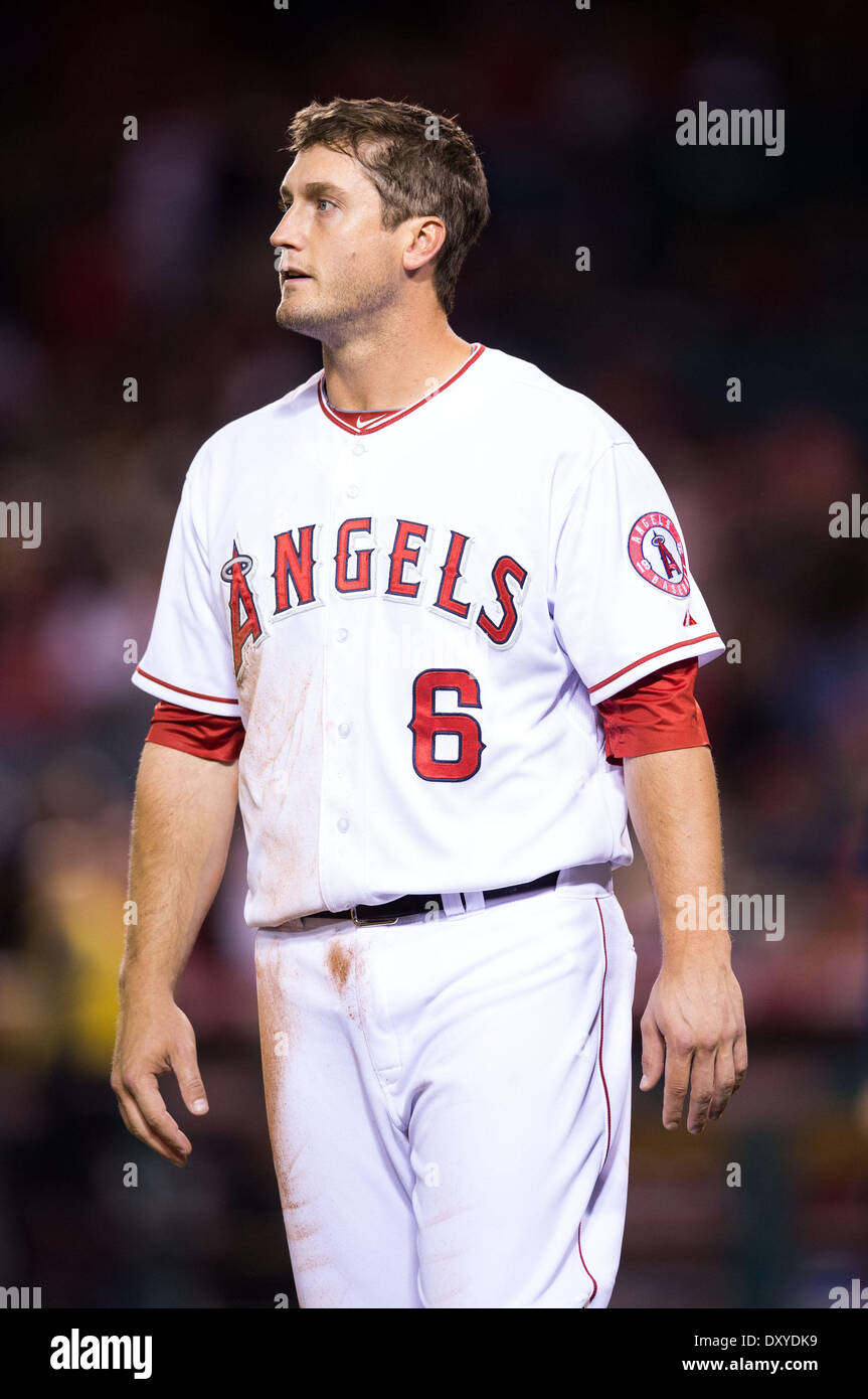 Anaheim, CA, USA. 1st Apr, 2014. Los Angeles Angels third baseman David ...