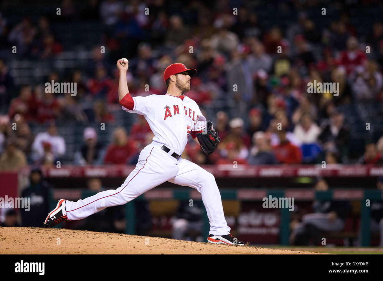 Anaheim, CA, USA. 1st Apr, 2014. Los Angeles Angels relief pitcher ...