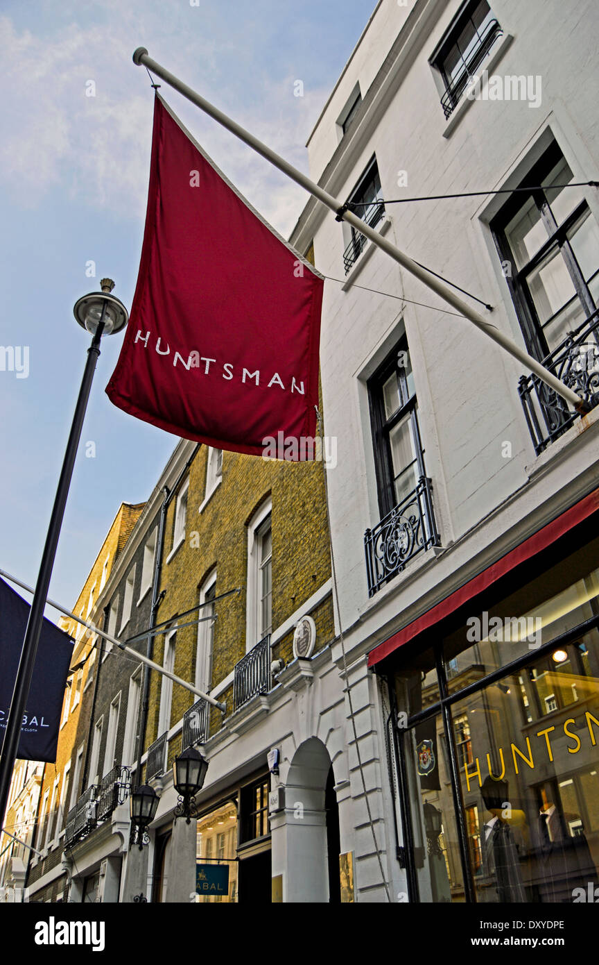 View of Savile Row known for its traditional bespoke tailoring for men ...