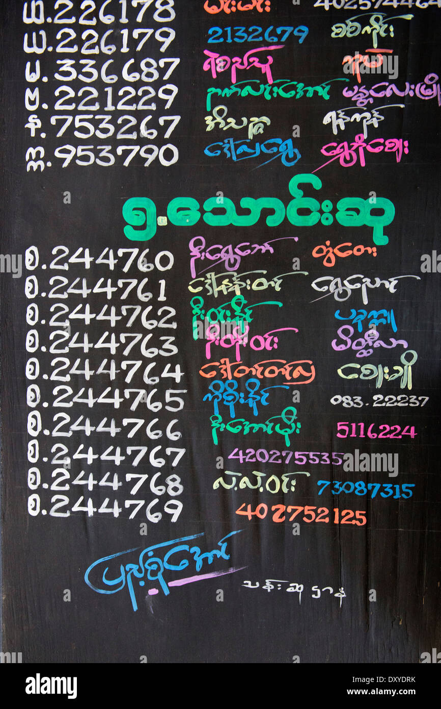 Myanmar, Mandalay, Sagaing hill paya, Sign Stock Photo - Alamy