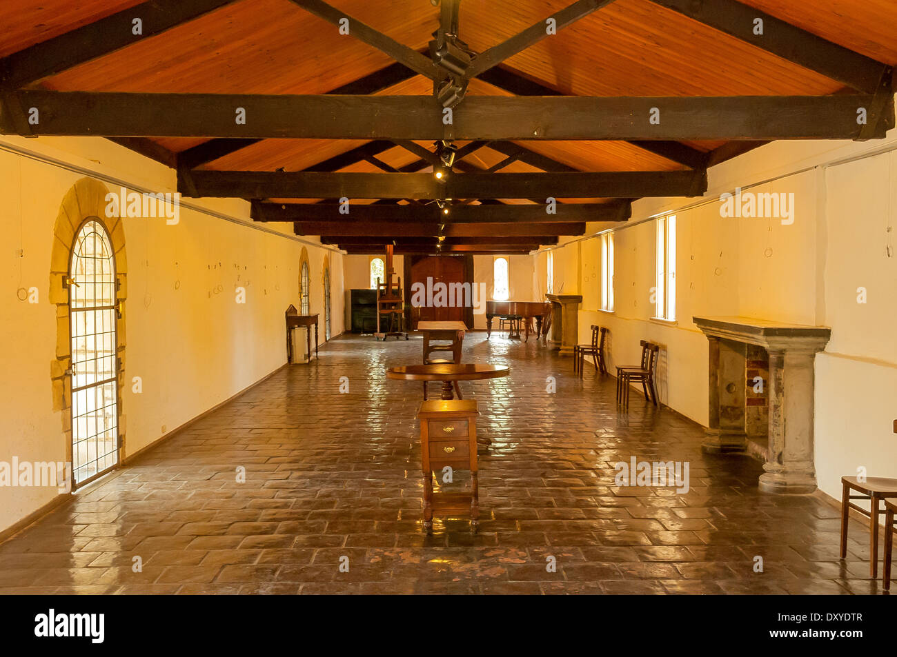 Inside the Long Gallery at Montsalvat, Eltham, Victoria, Australia ...