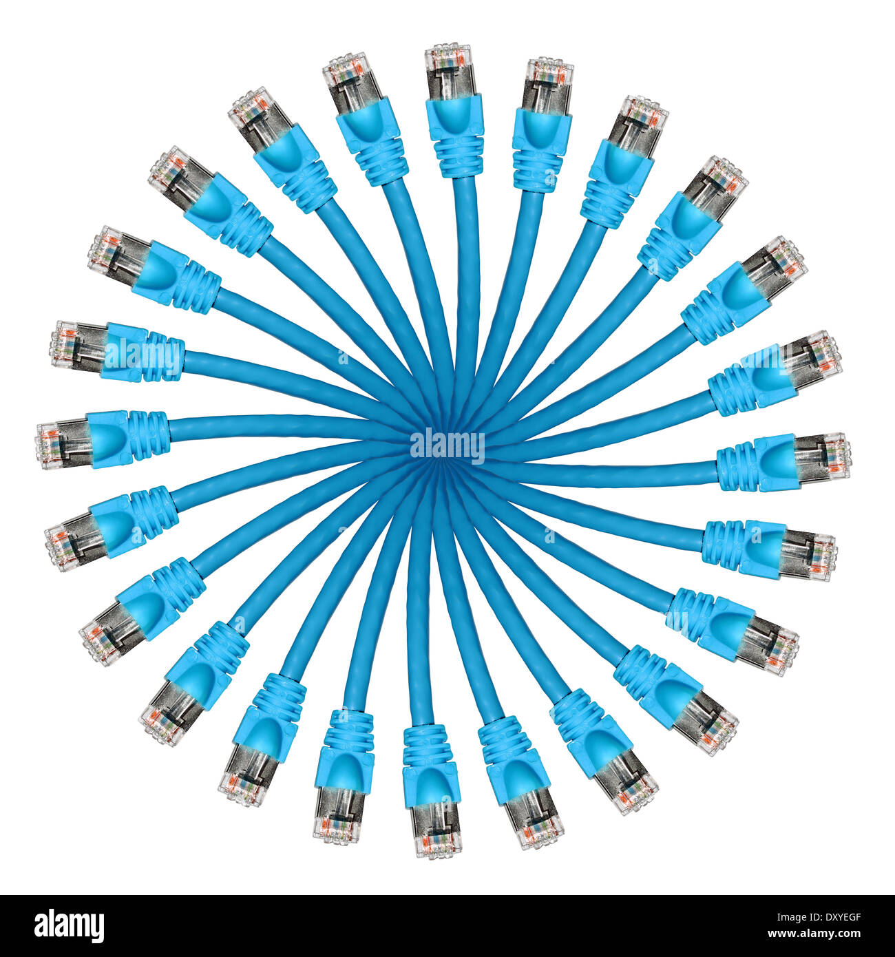 Lan cable abstract circle shape isolated on white background Stock ...