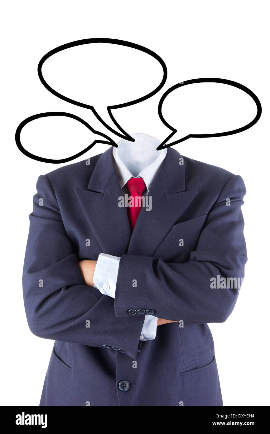 invisible businessman blank quote blah blah blah isolated white Stock ...