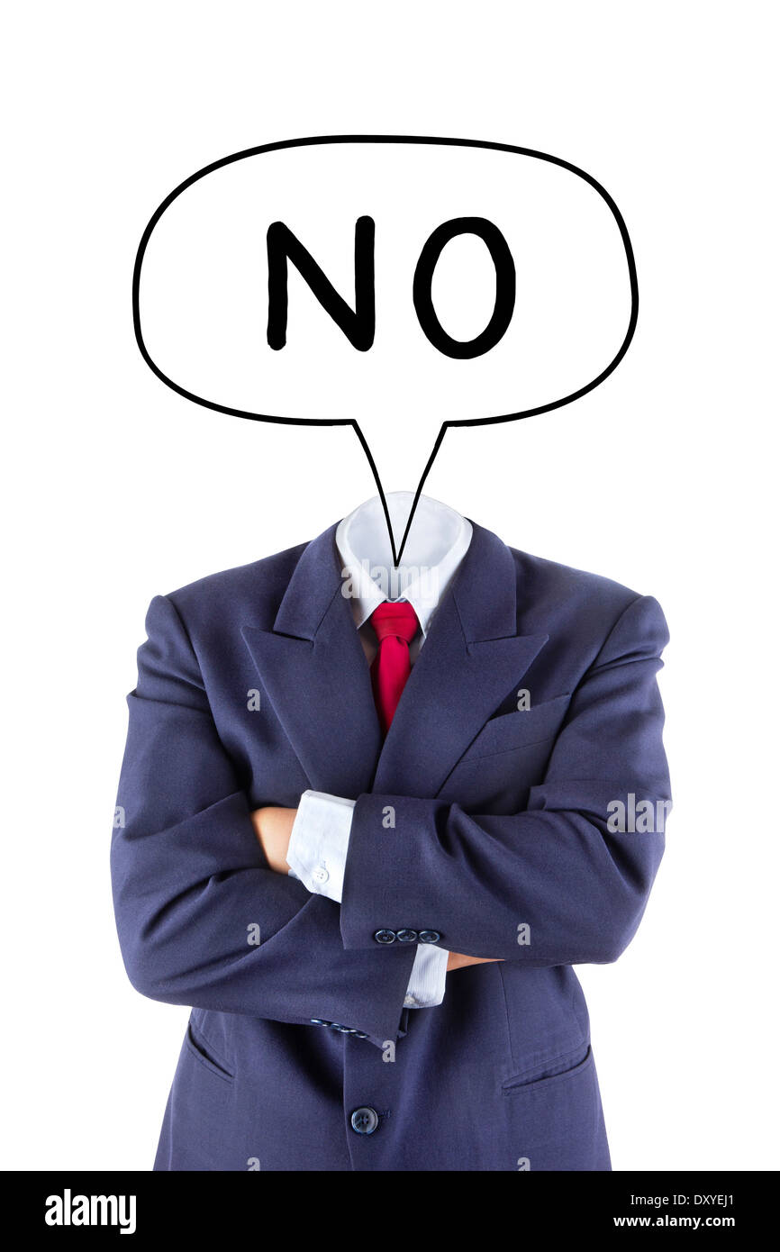 invisible businessman say no concept isolated on white white background ...