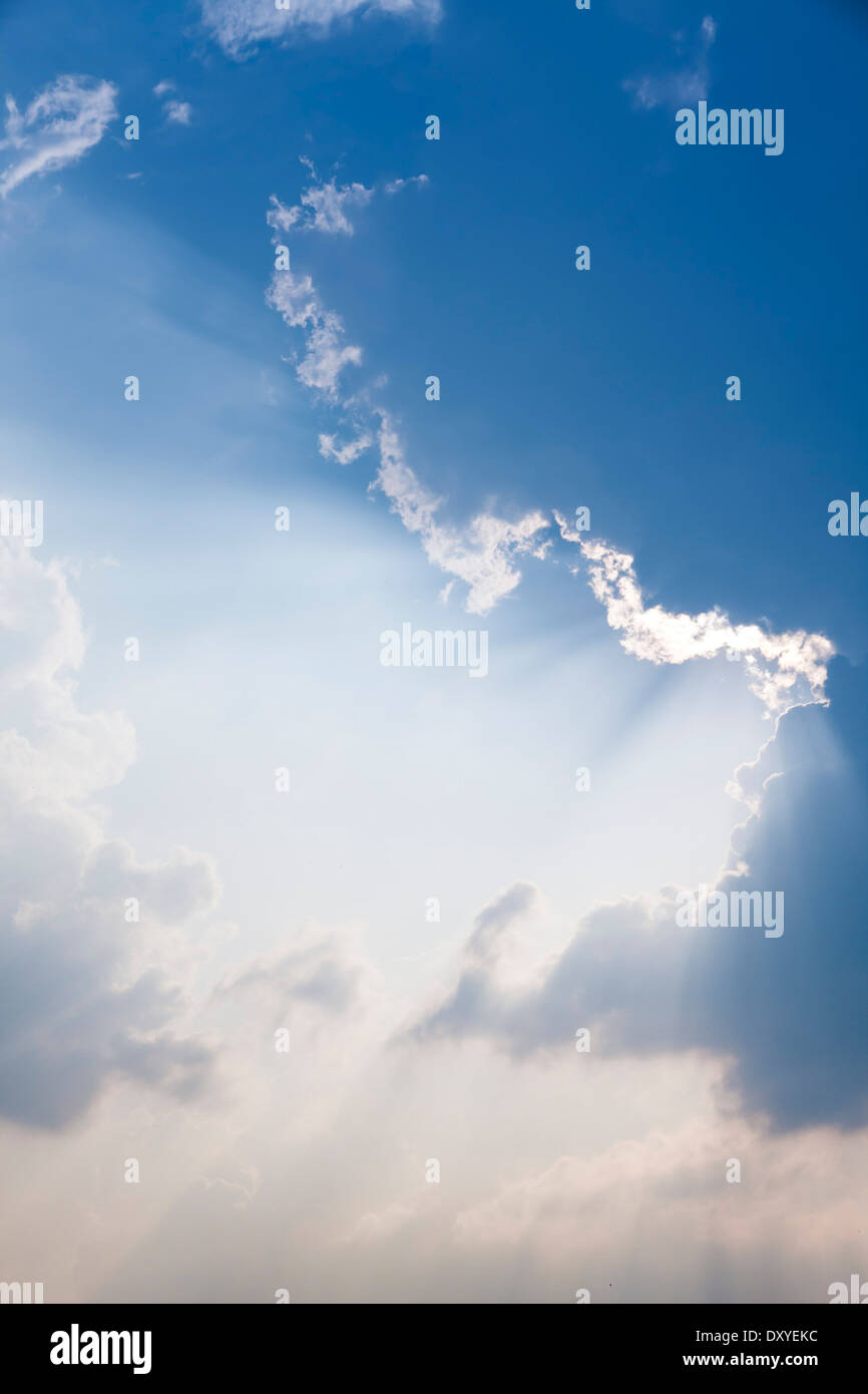 ray blue sky background dramatic scenic vertical Stock Photo - Alamy