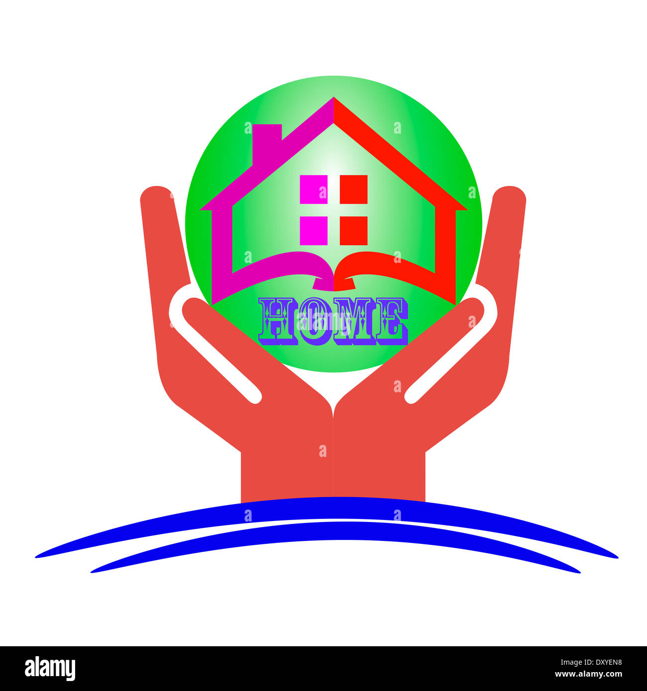 House in hands logo icon hi-res stock photography and images - Alamy