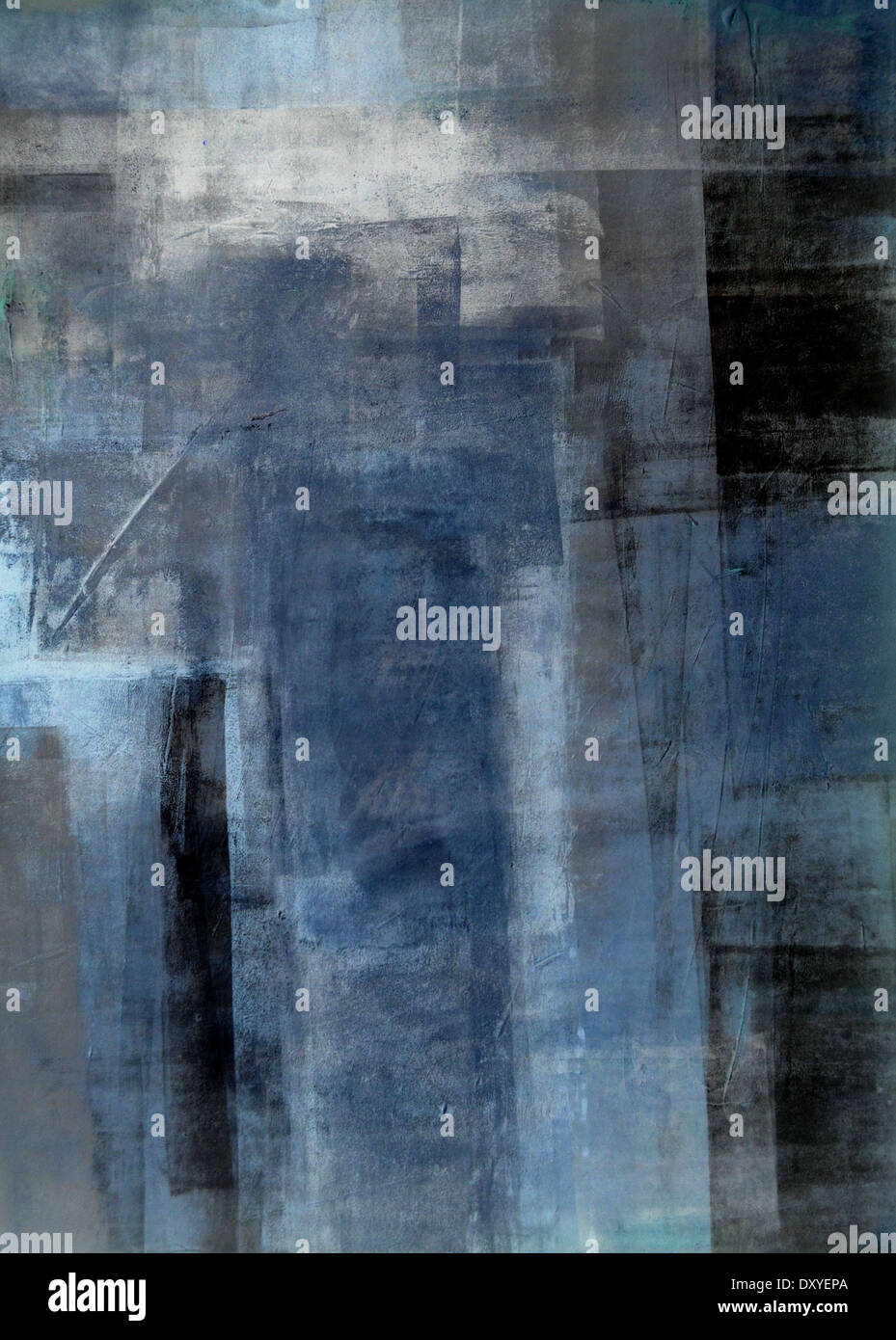 Grey and Blue Abstract Art Painting Stock Photo - Alamy