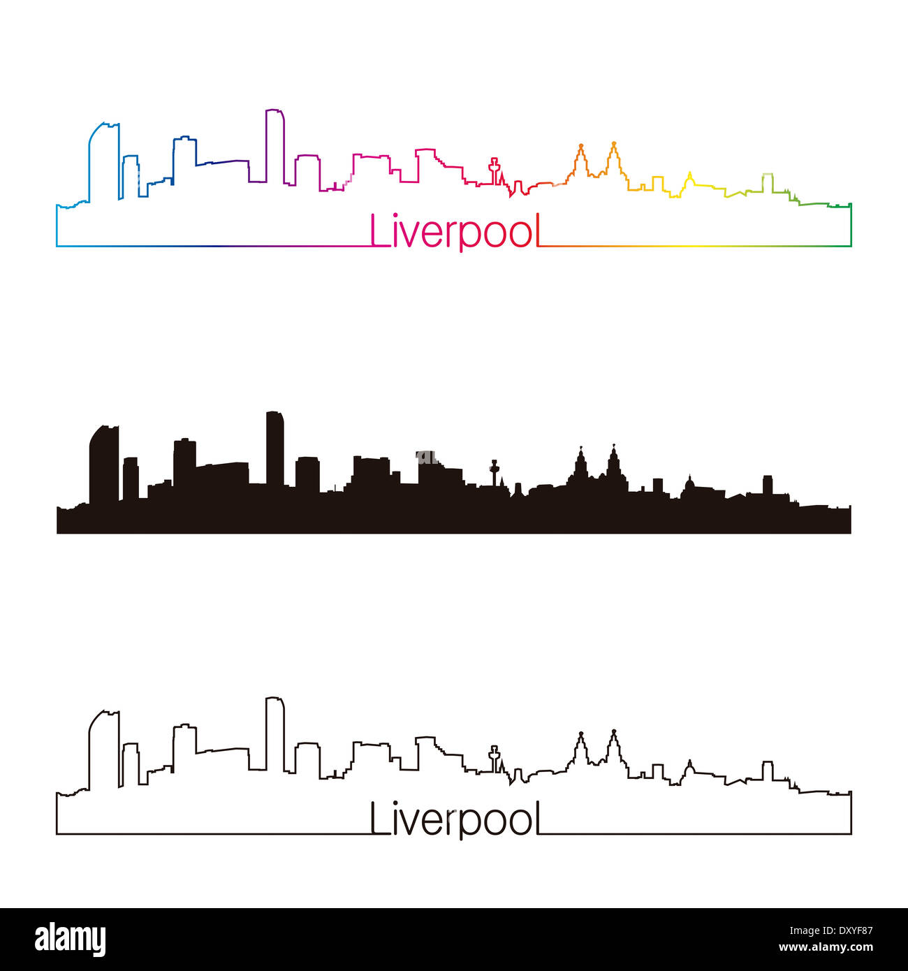 Liverpool city skyline silhouette vector hi-res stock photography and ...