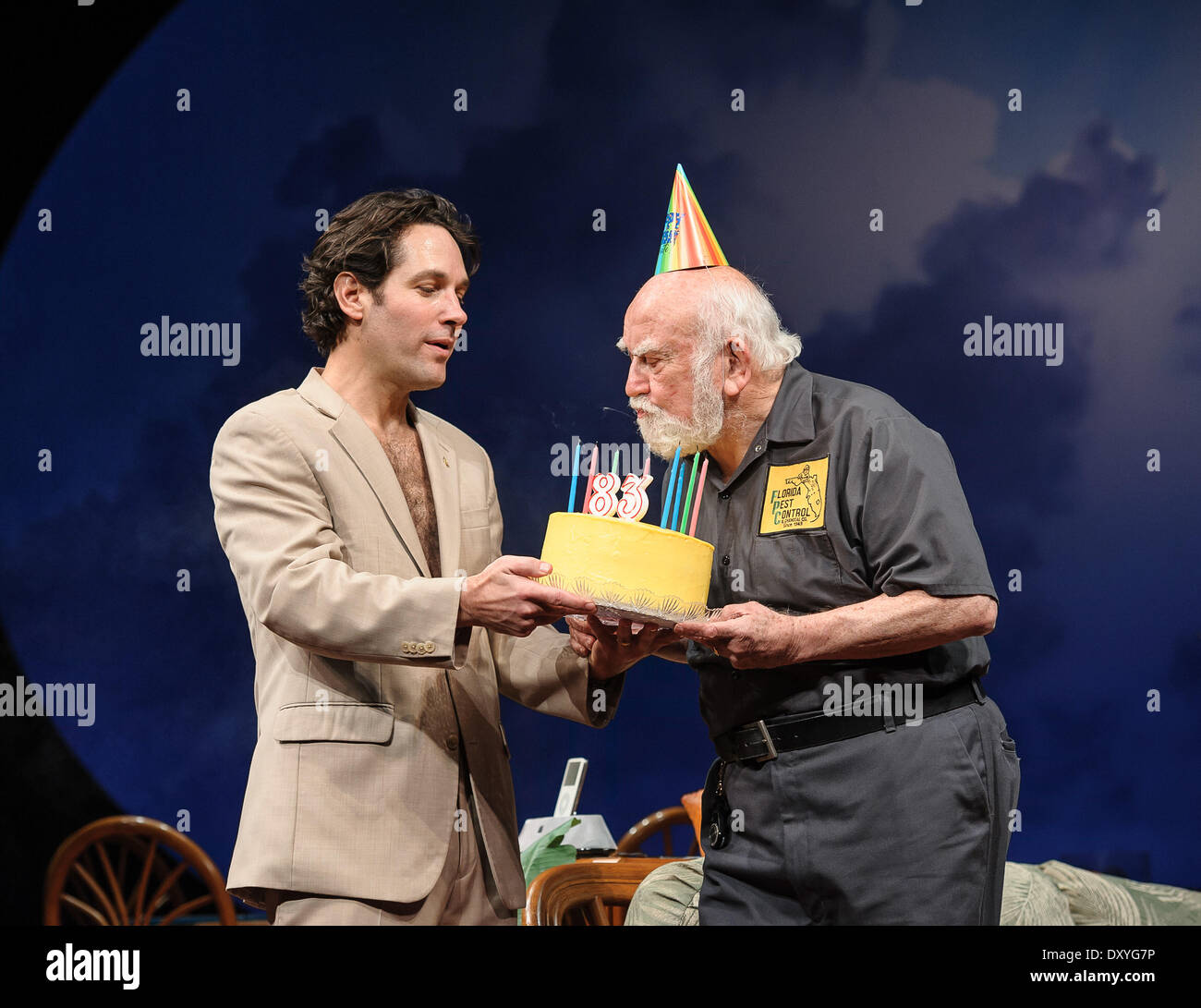 The cast of 'Grace' celebrate Edward Asner's 83rd Birthday on stage ...