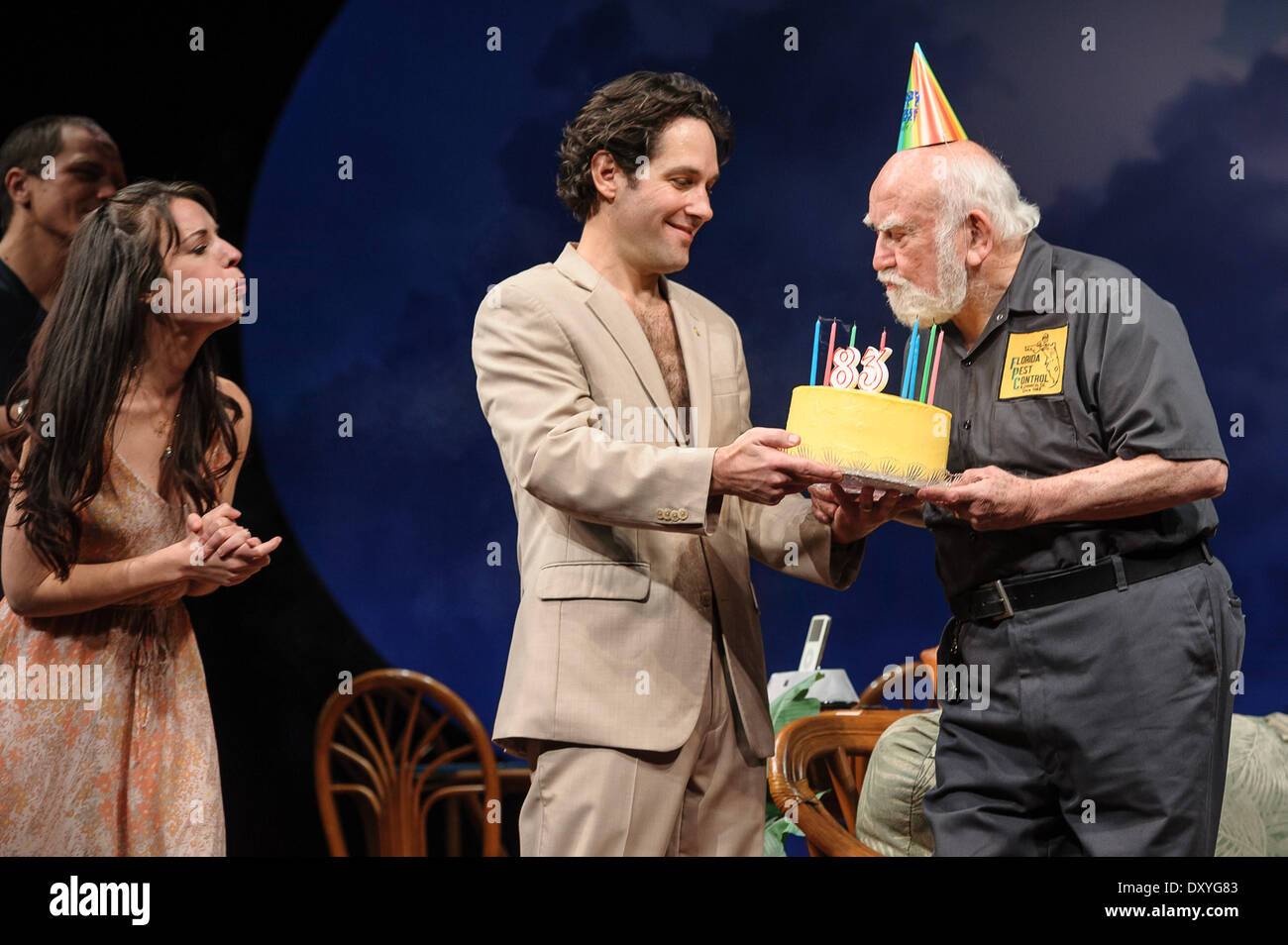The cast of 'Grace' celebrate Edward Asner's 83rd Birthday on stage ...