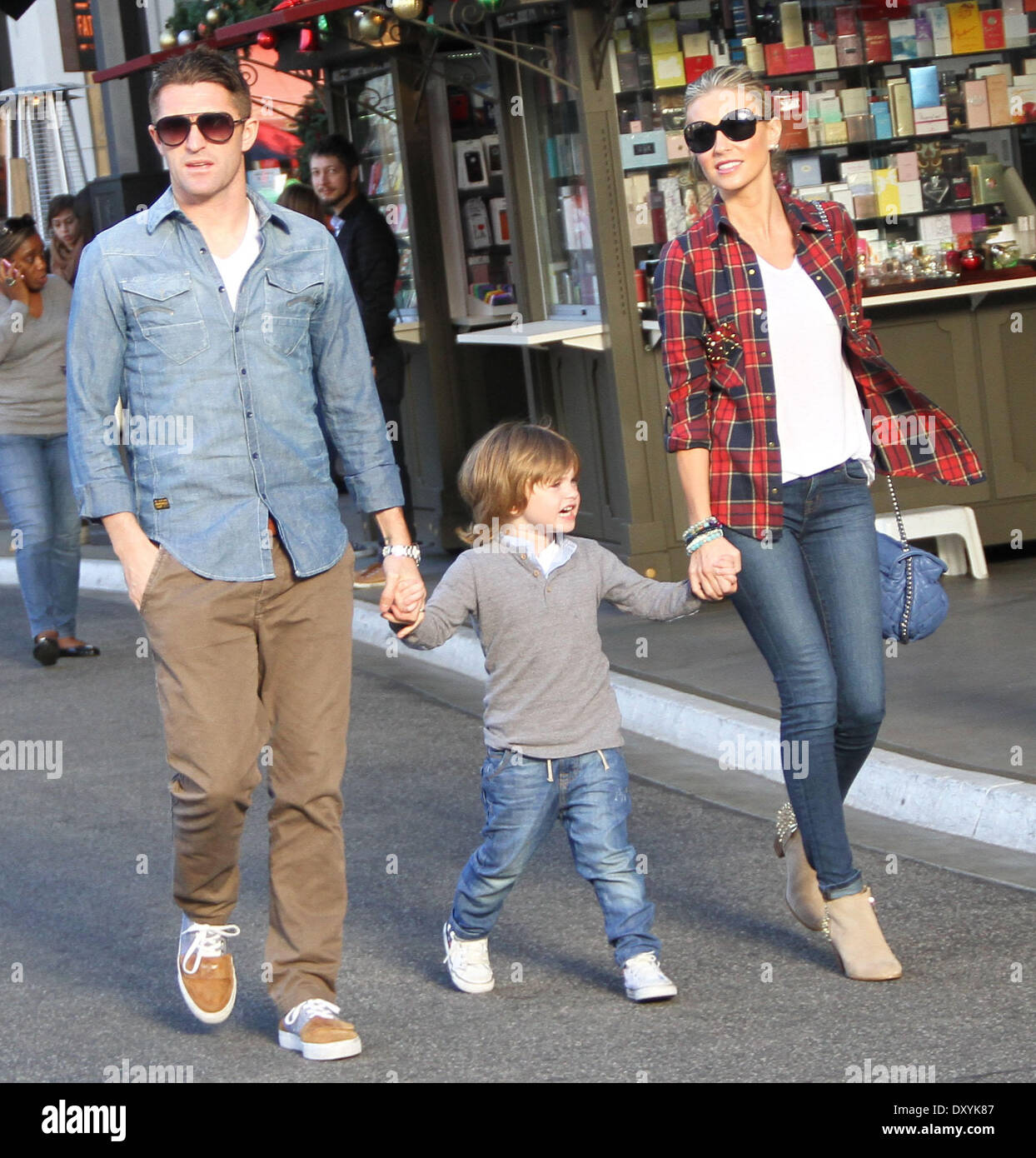 LA Galaxy player Robbie Keane leaving the Fat Cow restaurant after ...