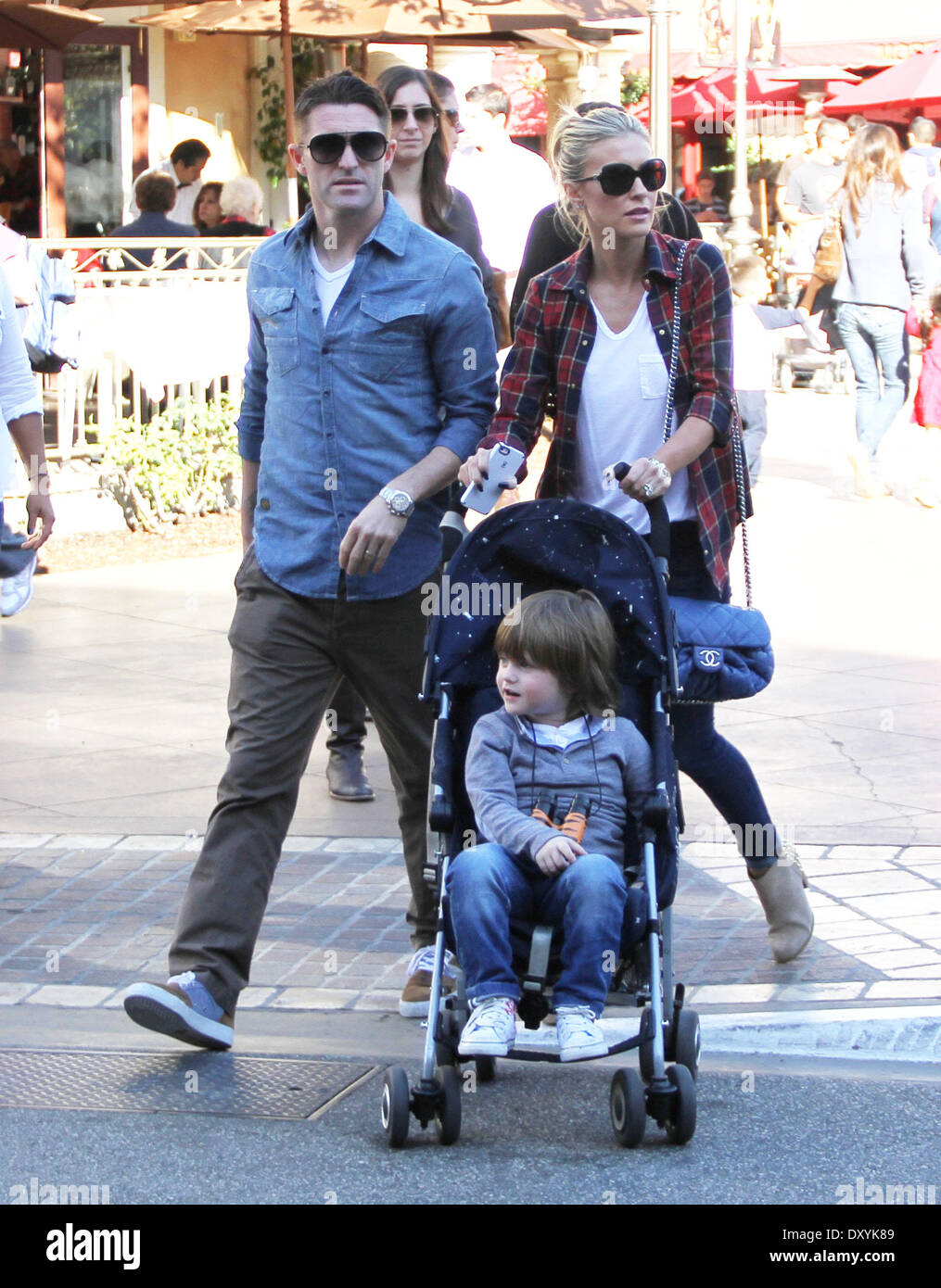 LA Galaxy player Robbie Keane leaving the Fat Cow restaurant after ...