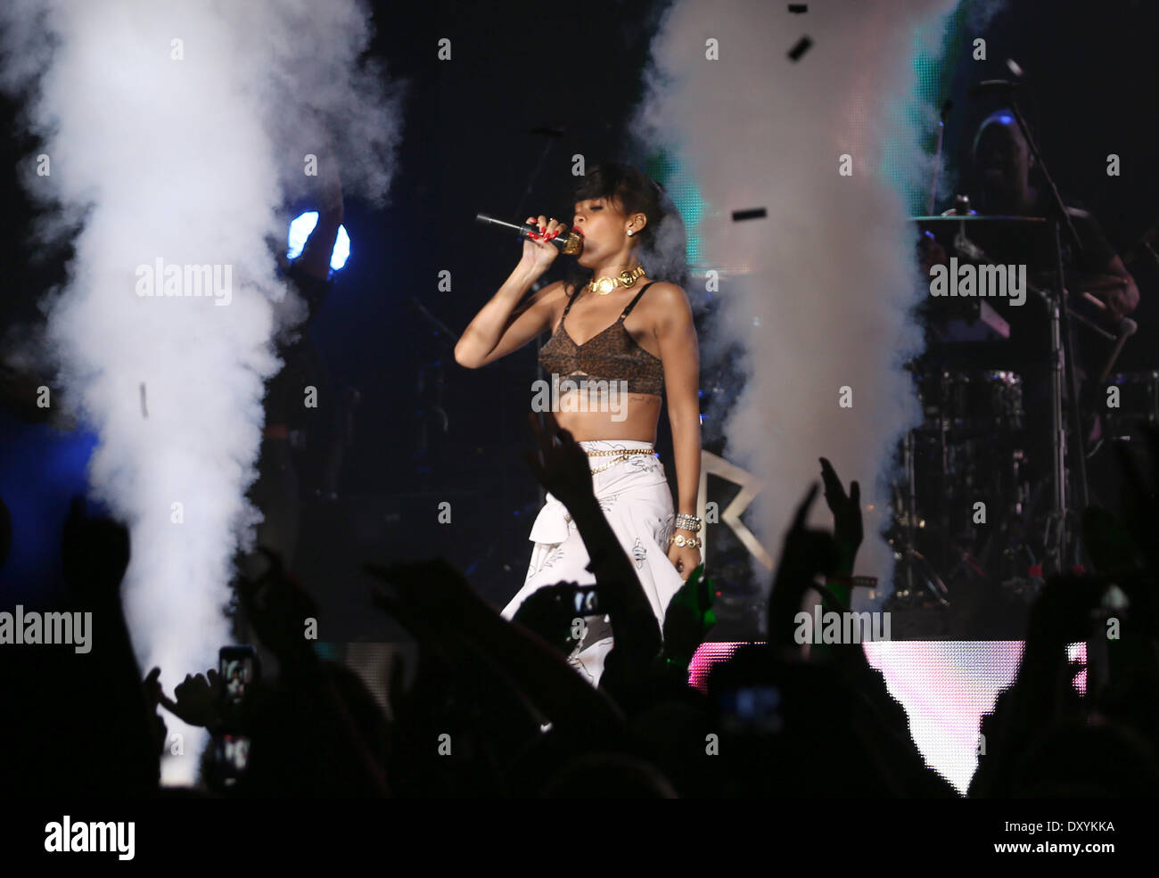 Rihanna performing the London leg of her 777 tour at Kentish Town Forum ...