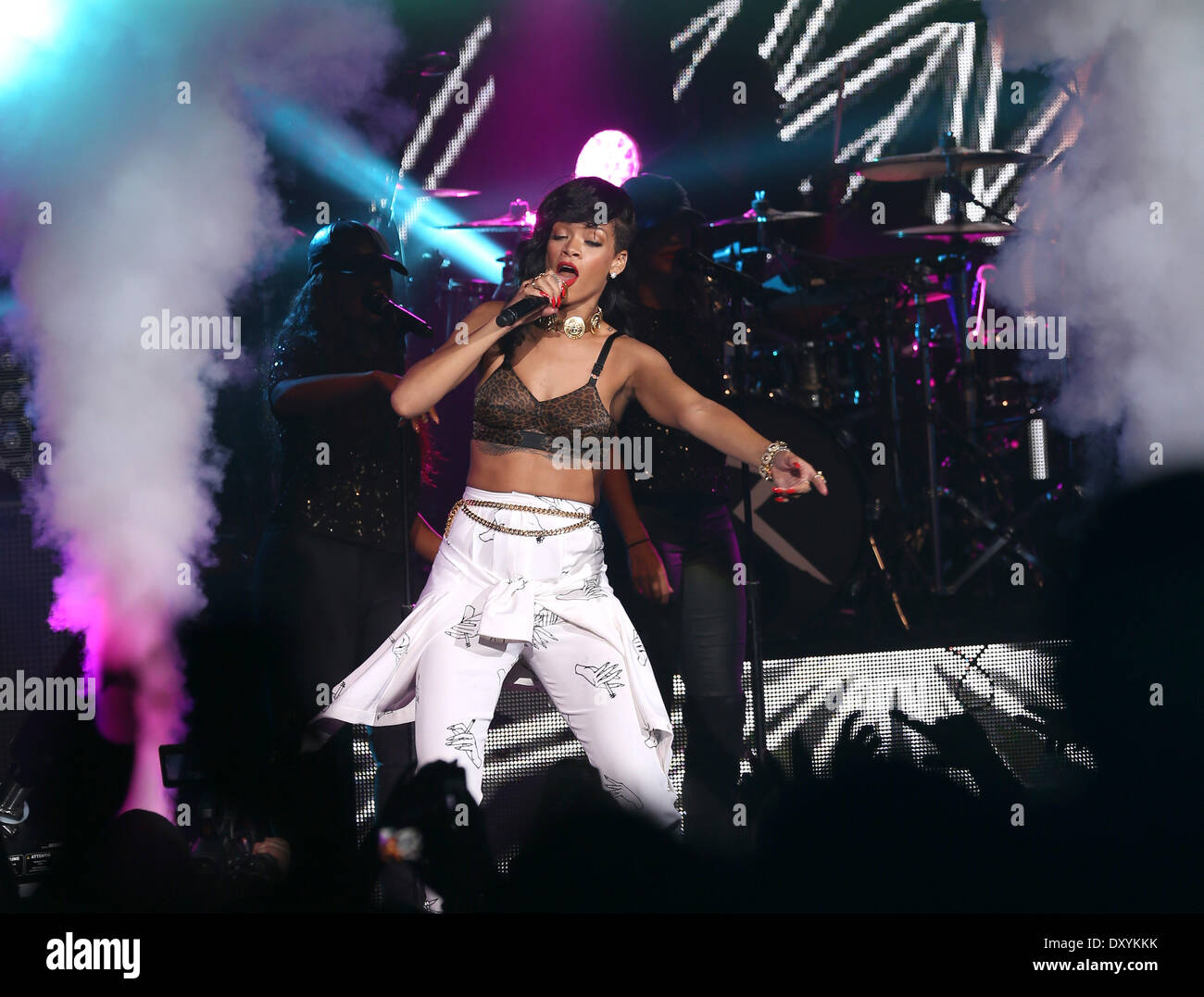 Rihanna performing the London leg of her 777 tour at Kentish Town Forum ...