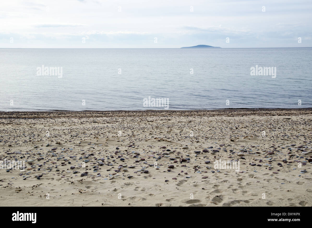 View at an island in the Baltic Sea from the coast of Oland in Sweden ...