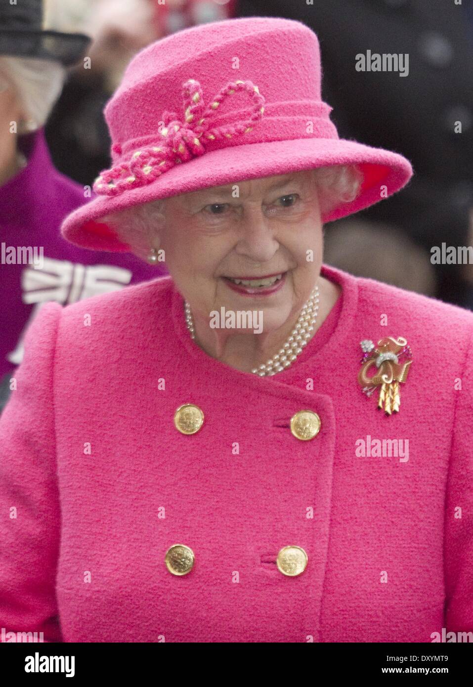 HRH Queen Elizabeth II accompanied by HRH The Duke of Edinburgh arrive ...