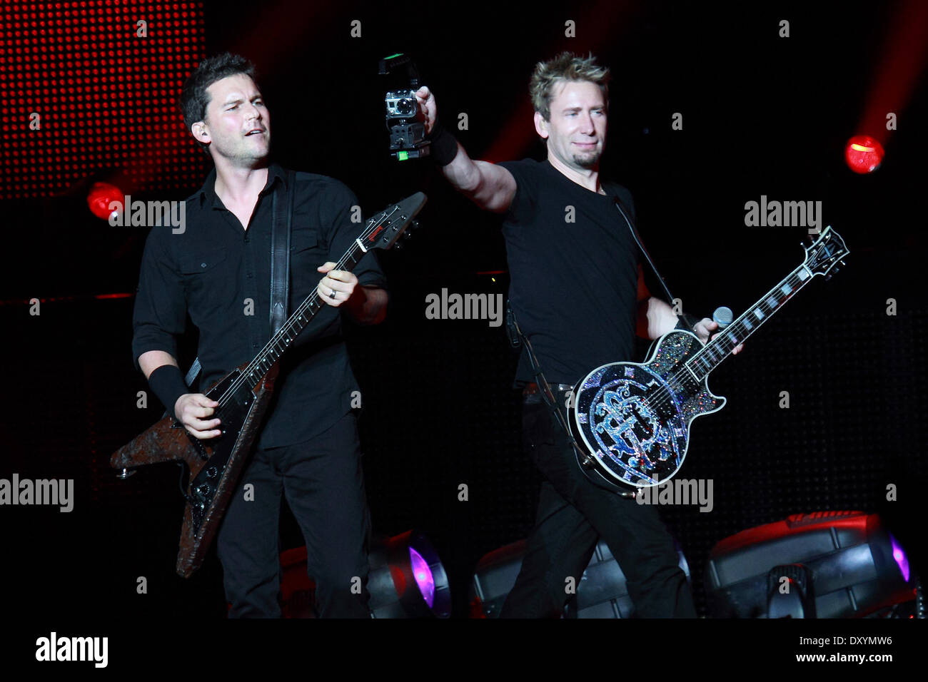 Nickelback performing at the Rod Laver Arena in Melbourne Stock Photo ...