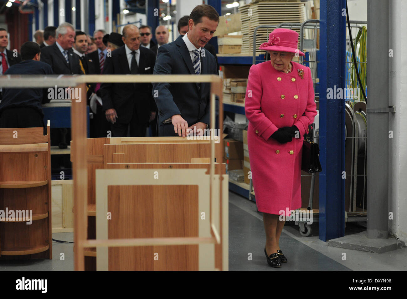 Britain's Queen Elizabeth accompanied by HRH The Duke of Edinburgh at ...