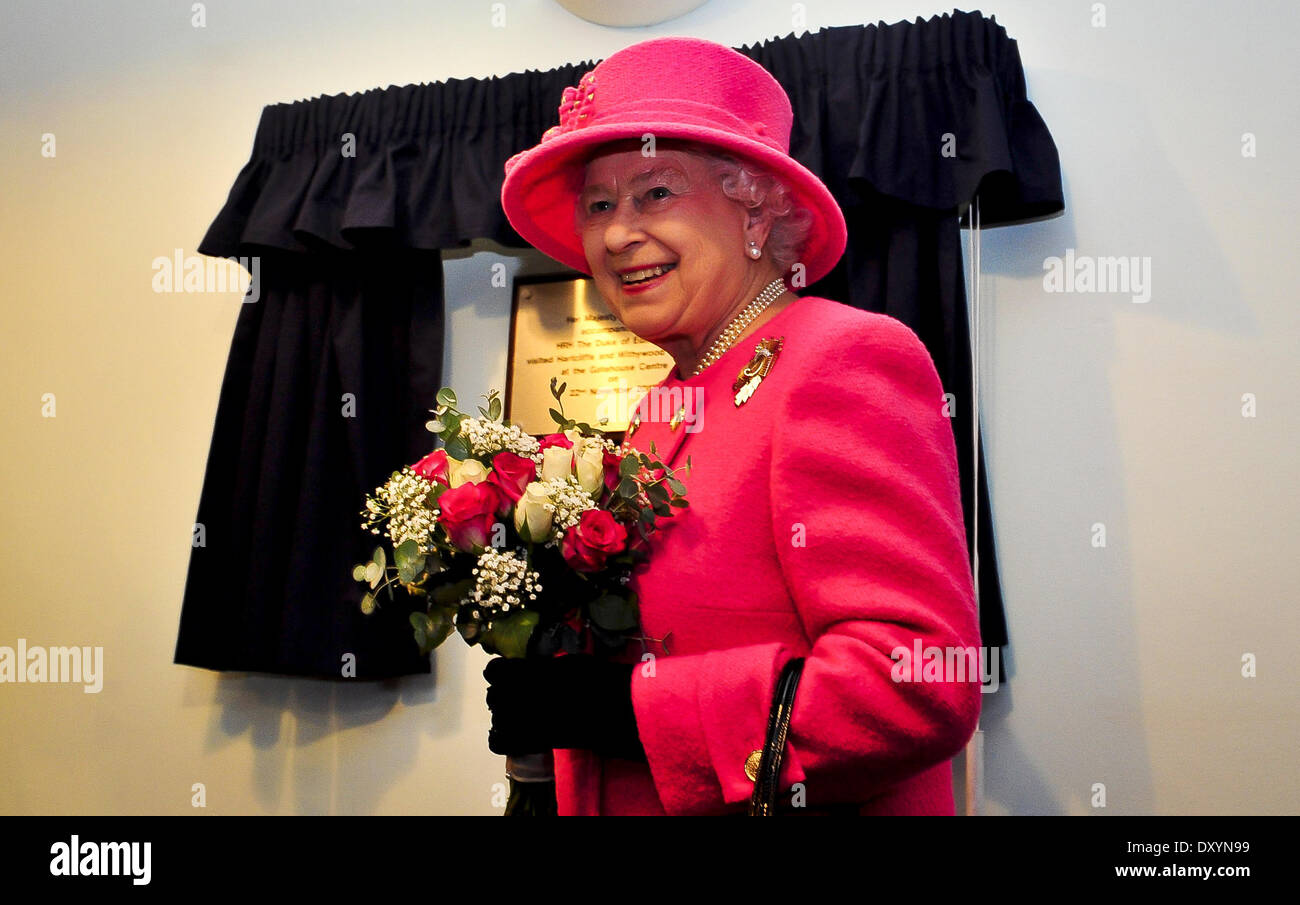 Britain's Queen Elizabeth accompanied by HRH The Duke of Edinburgh at ...