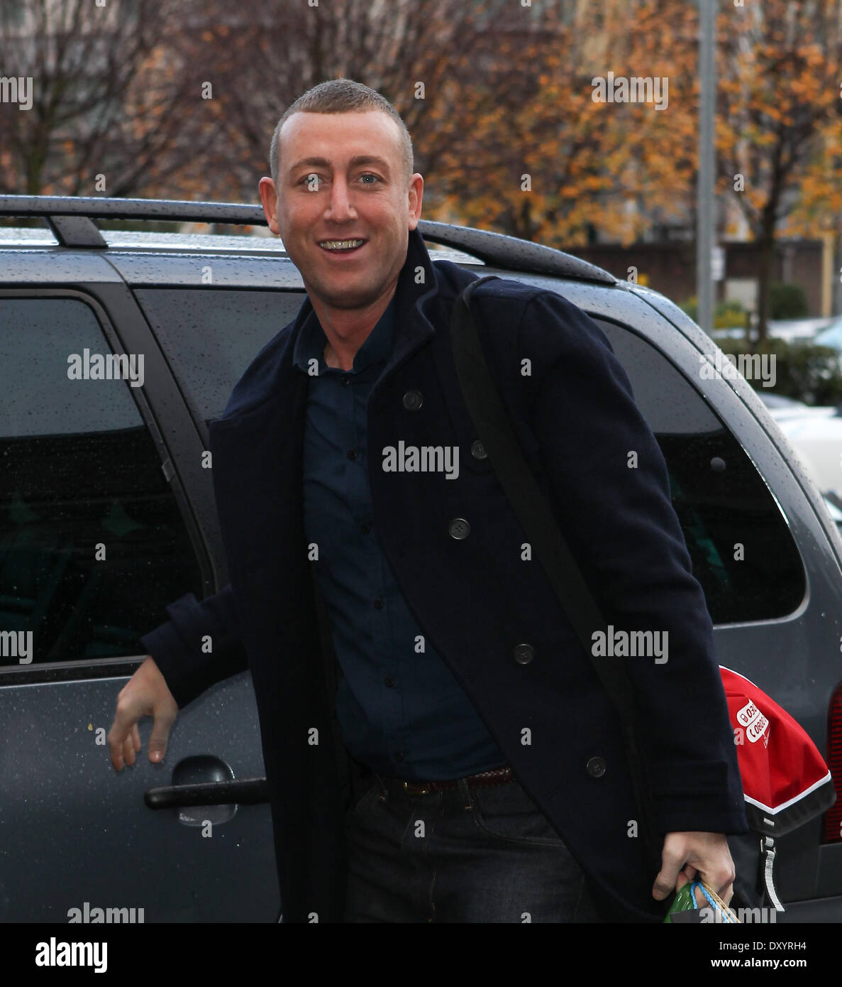 X Factor finalists and judges arrive at the rehearsal studios Stock ...