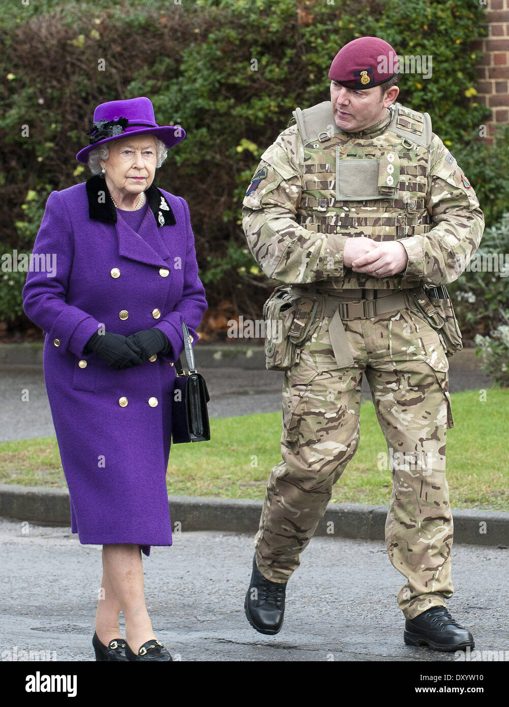 Queen Elizabeth II visits the Household Cavalry at Combermere Barracks ...