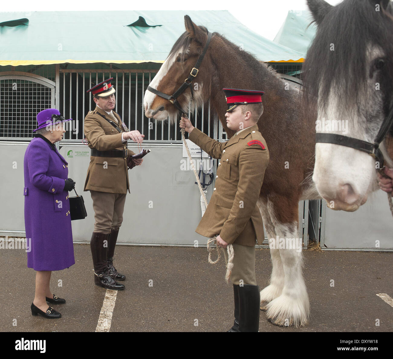 Queen Elizabeth II visits the Household Cavalry at Combermere Barracks ...