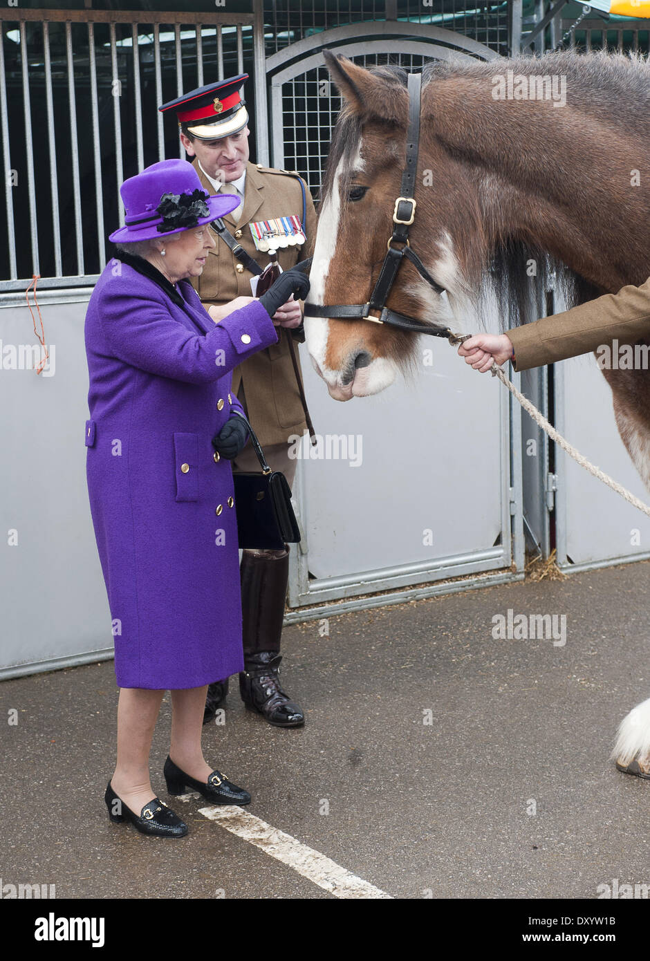 Queen Elizabeth II visits the Household Cavalry at Combermere Barracks ...