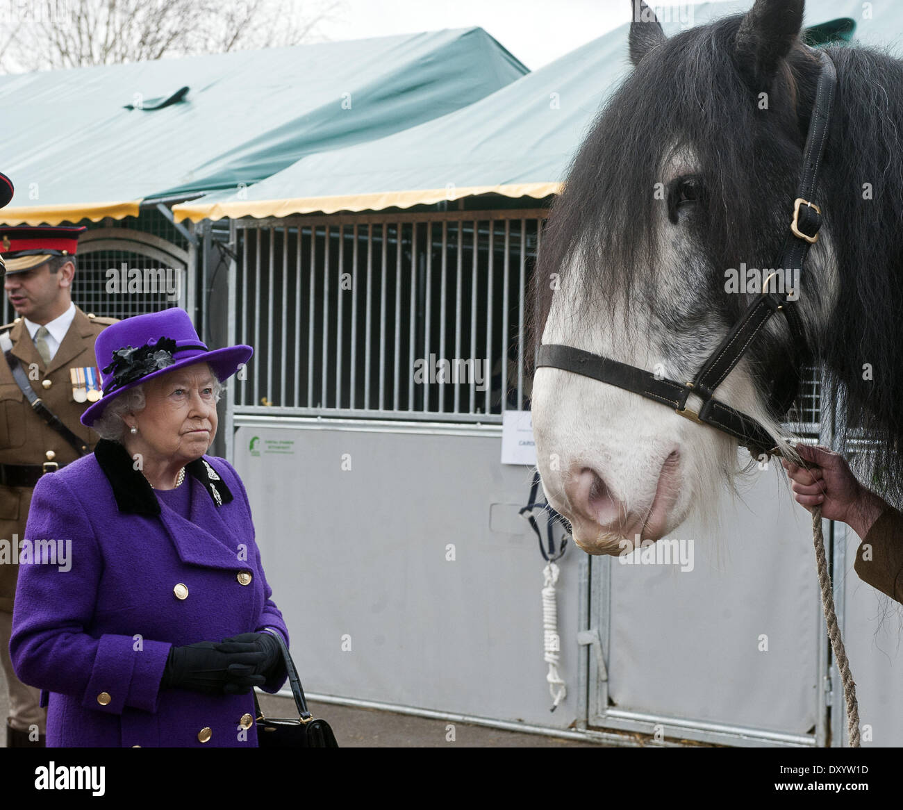 Queen Elizabeth II visits the Household Cavalry at Combermere Barracks ...