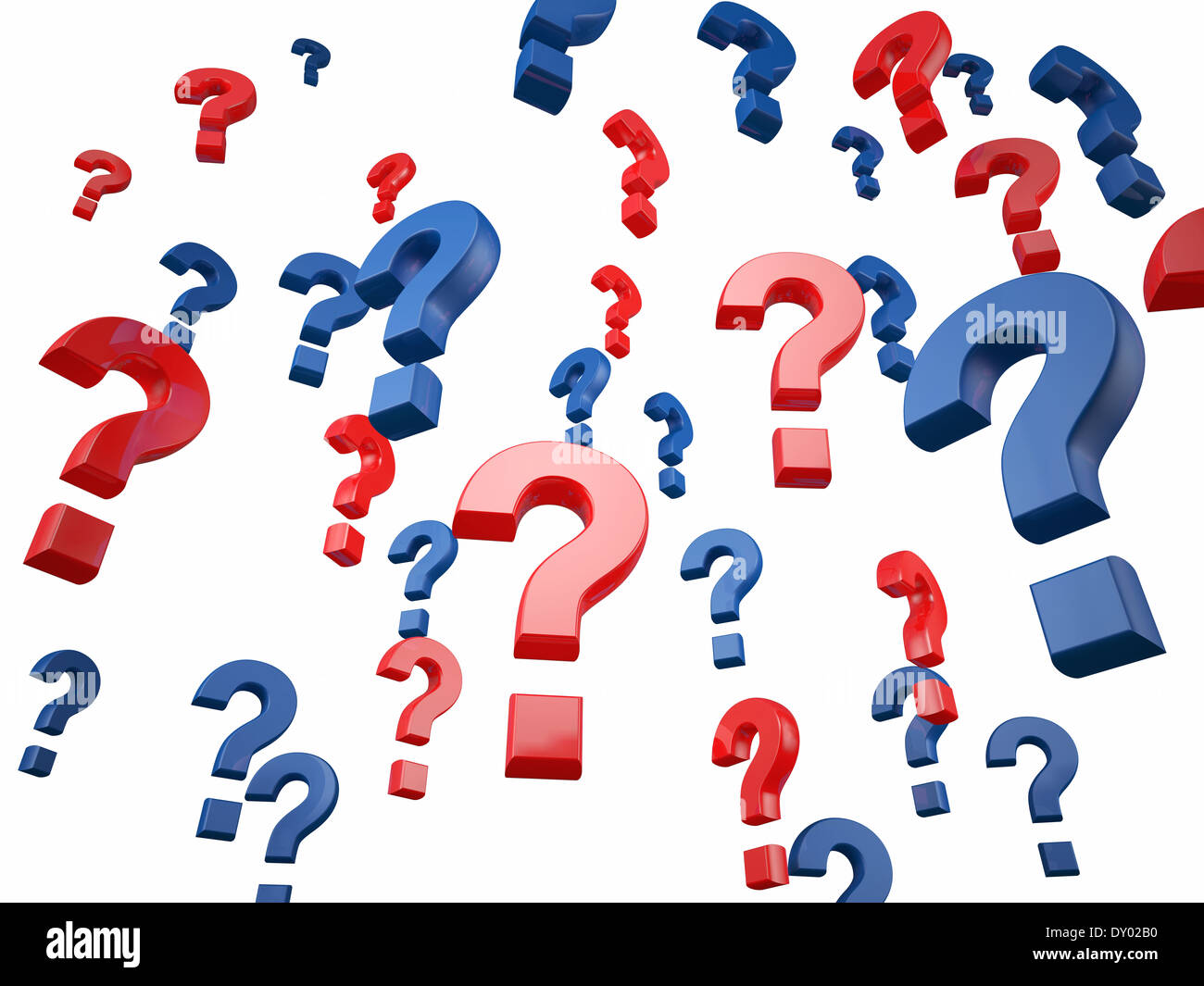 3d question mark on white background Stock Photo - Alamy
