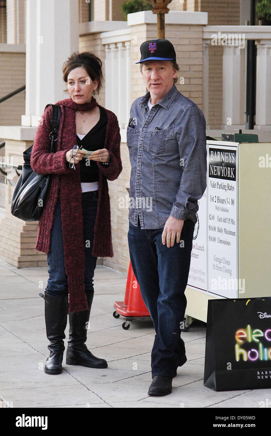 Bill Maher waits at the valet parking booth for his car after doing ...