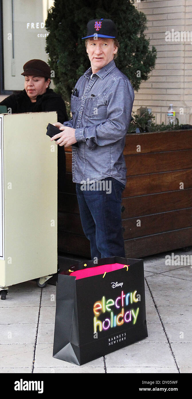 Bill Maher waits at the valet parking booth for his car after doing ...