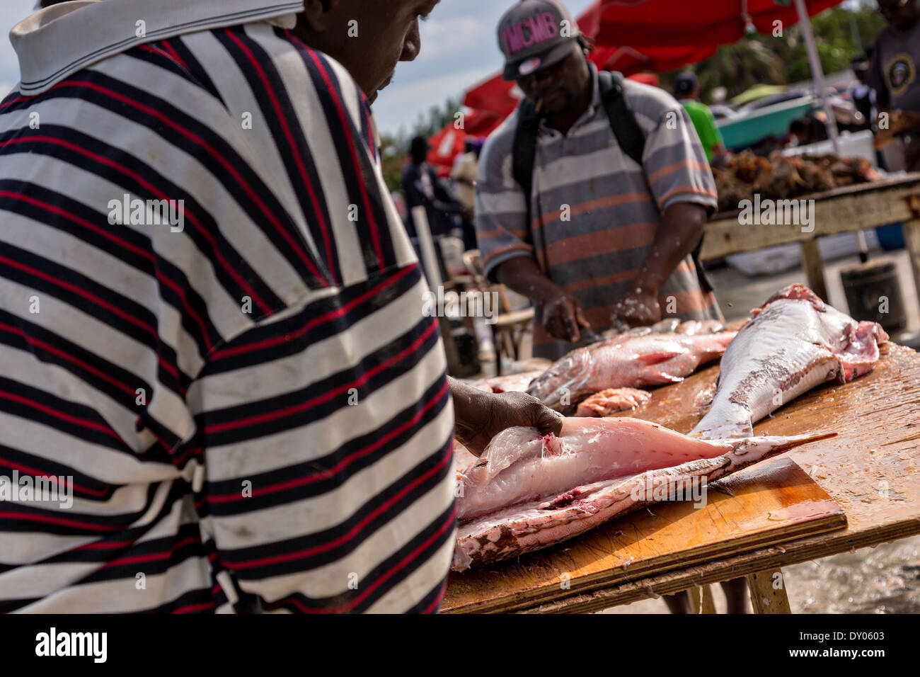 Fresh fish market Montagu beach Nassau, Bahamas Stock Photo - Alamy